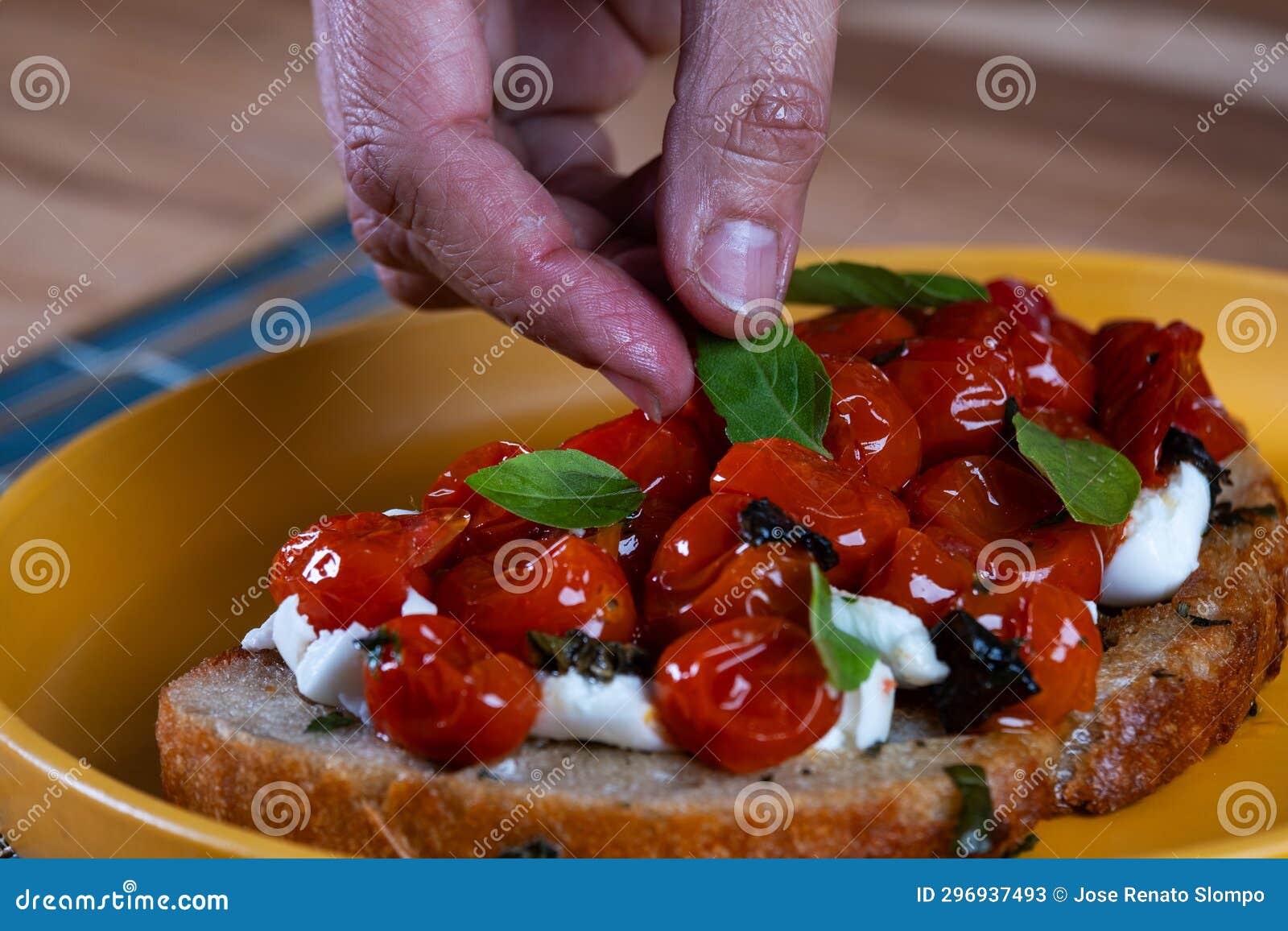 Preparing a Snack with a Slice of Natural Fermentation Bread Stock ...