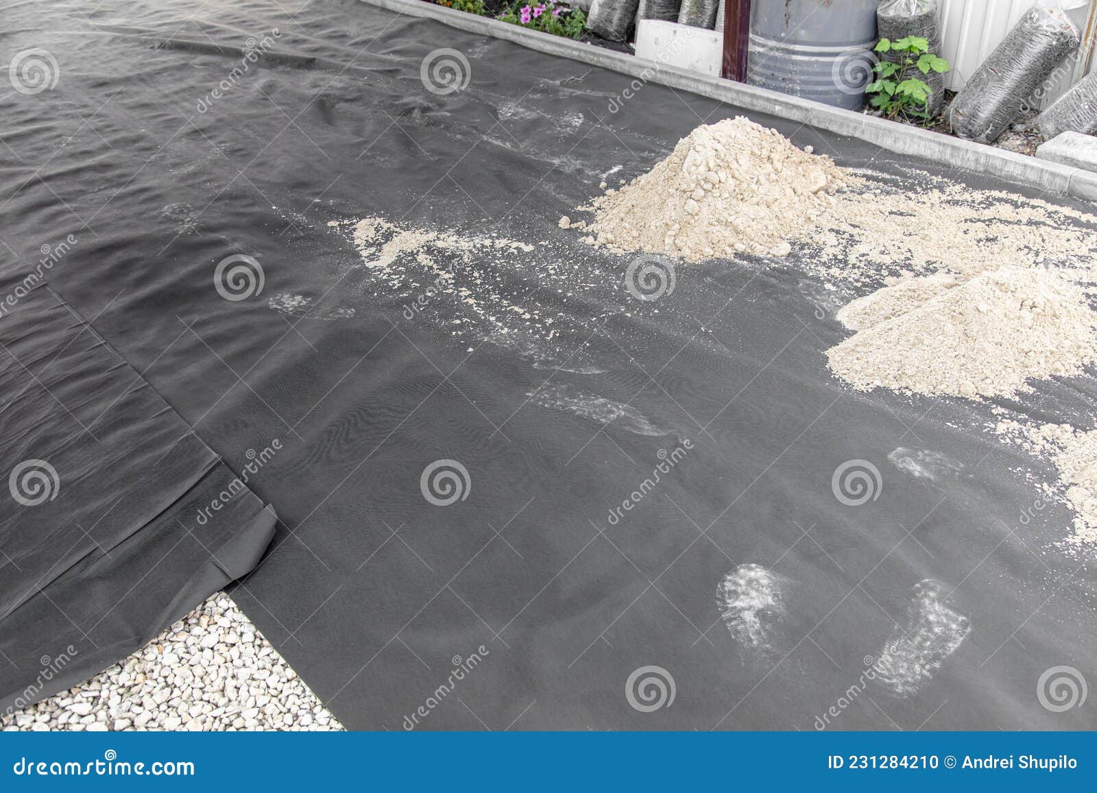 Preparing the Soil for Laying Paving Slabs. Stock Photo - Image of ...