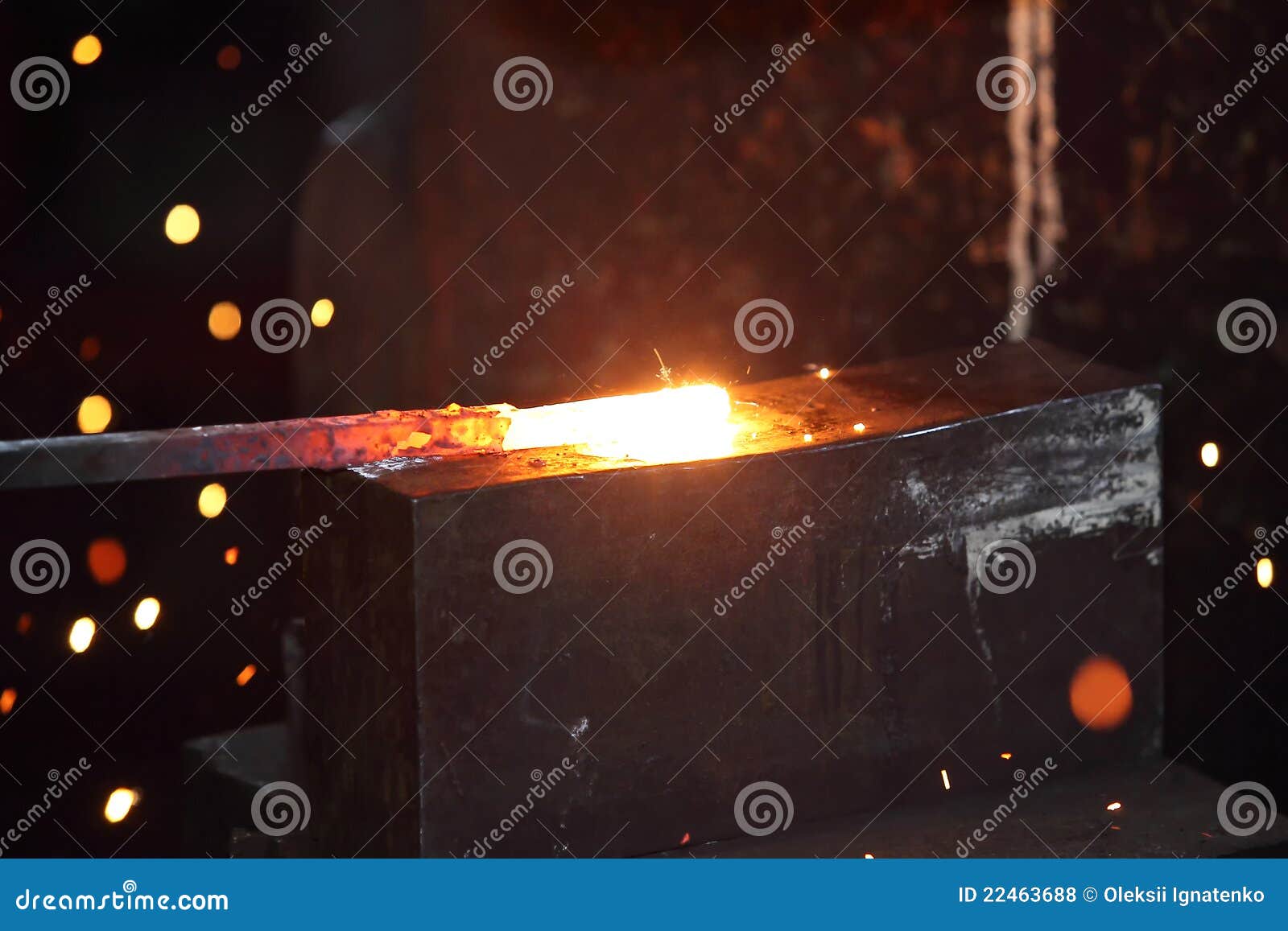 Preparing Some Figure from Hot Steel Stick Stock Photo - Image of ...