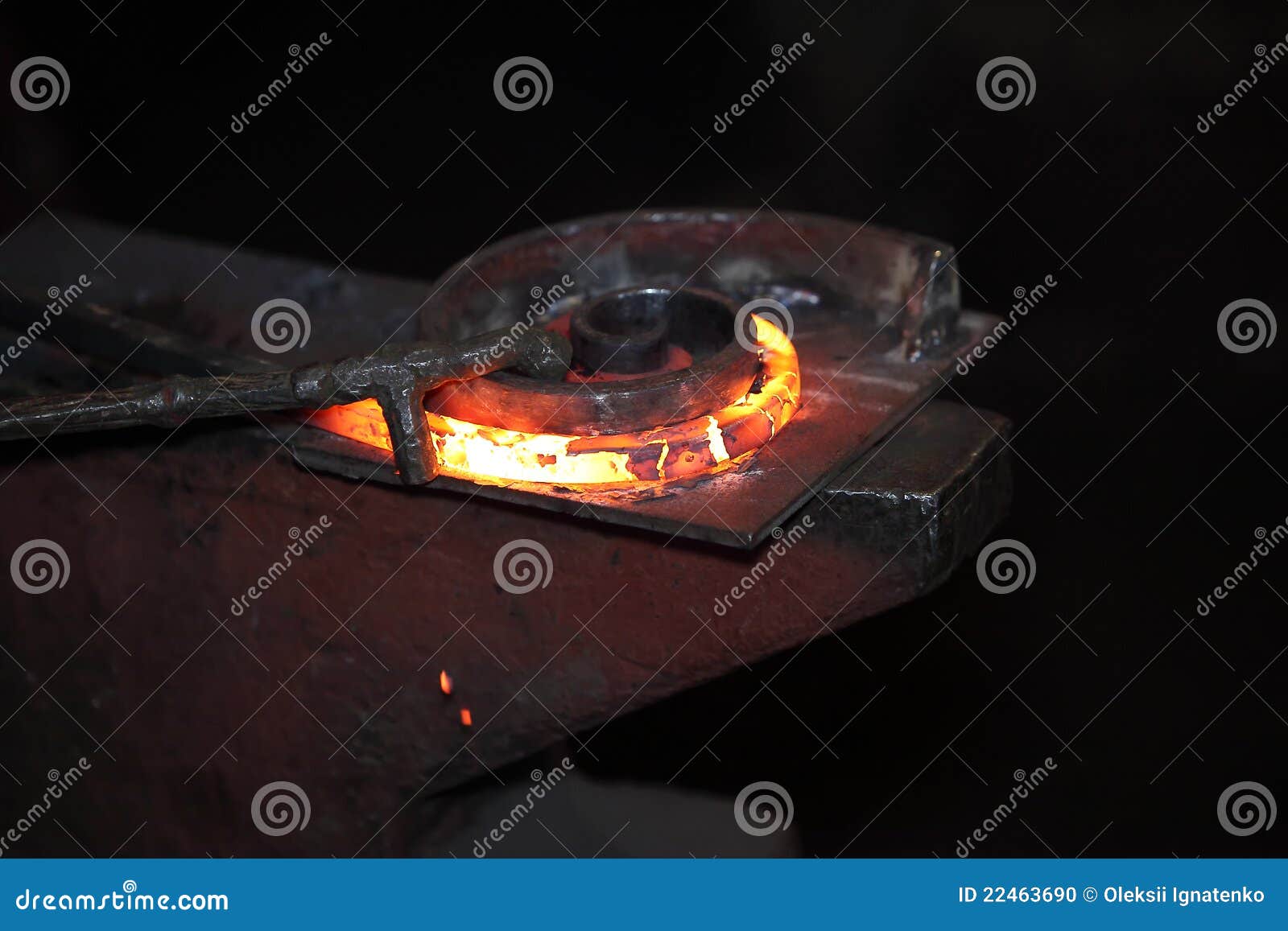 Preparing Some Figure from Hot Steel Stick Stock Photo - Image of ...