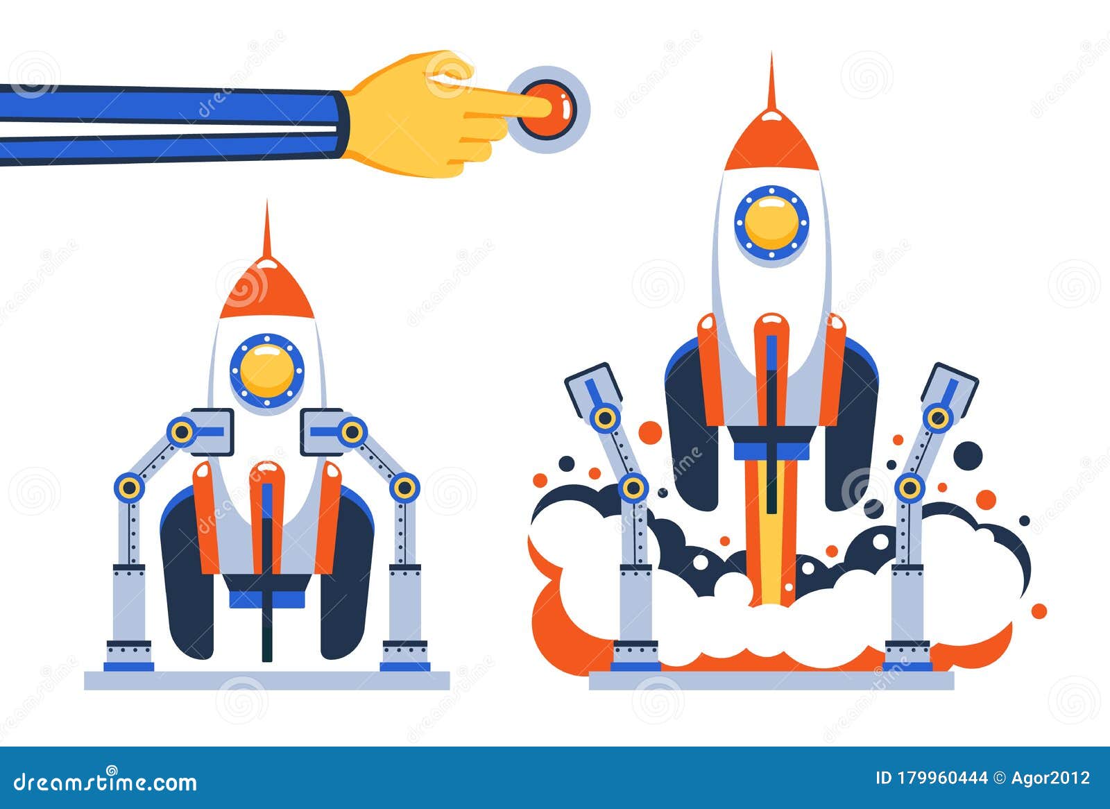 Preparing Space Rocket for Launch and Start Spaceship Stock Vector - Illustration of clipart ...