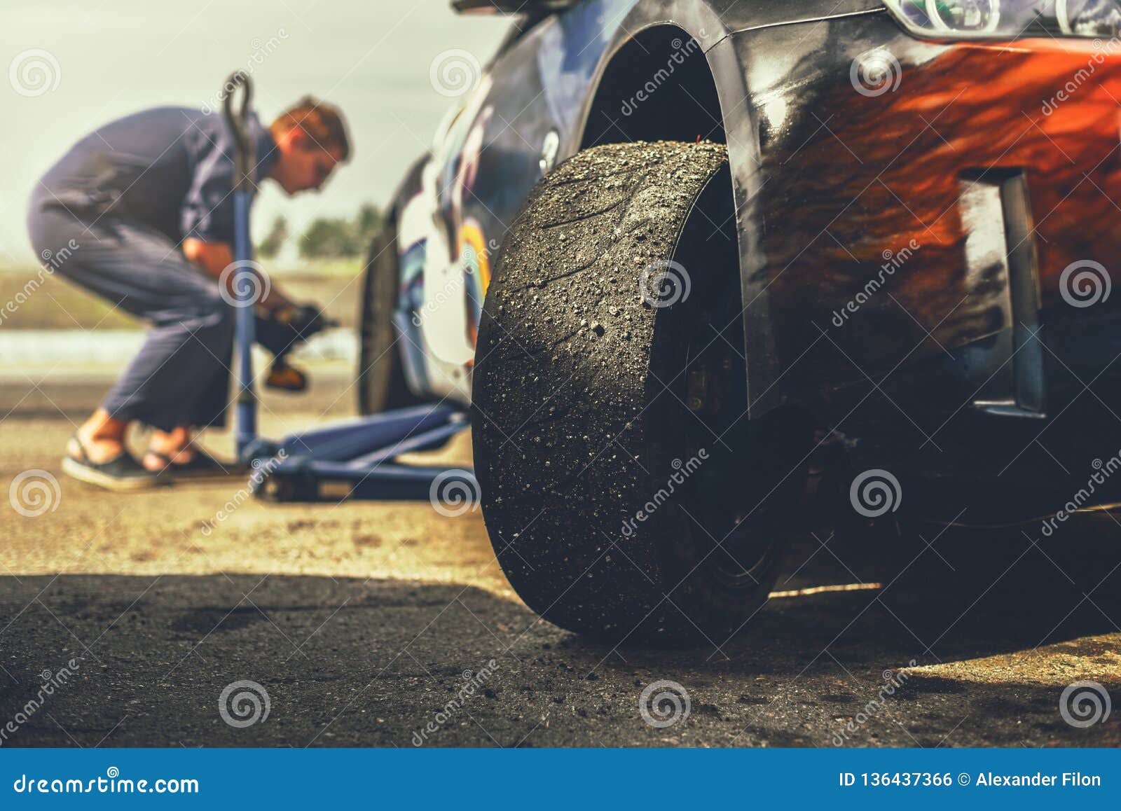 Preparing of Sport Car for Drift Race Stock Photo - Image of ...