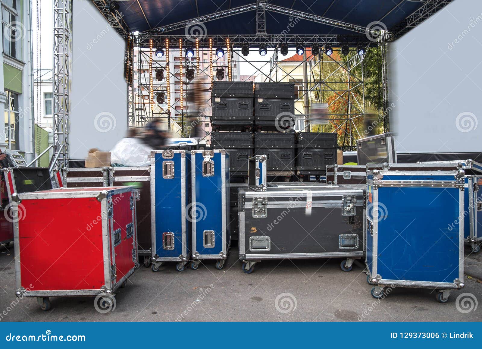 Preparing the Stage for a Concert Stock Photo - Image of background ...