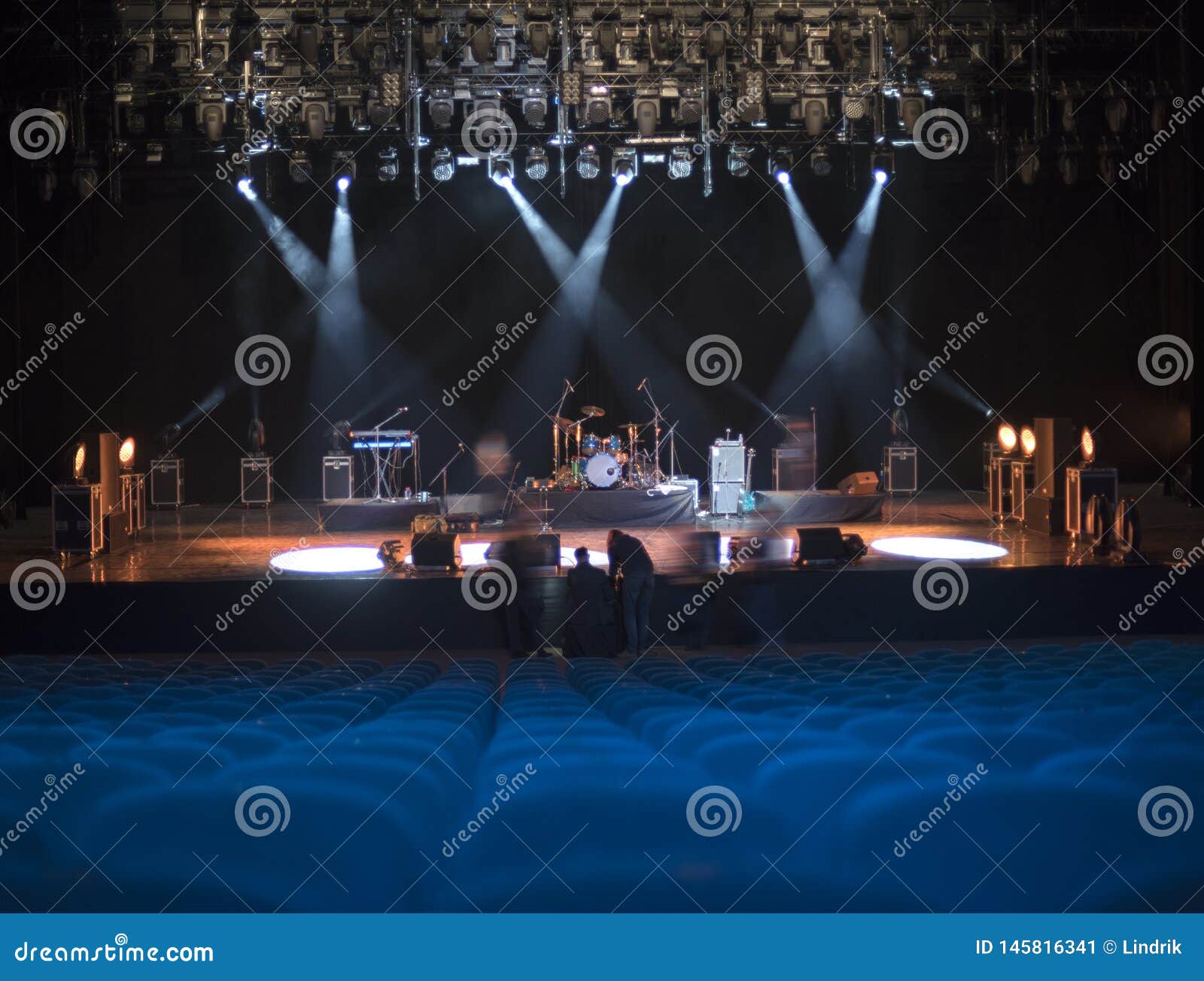 Preparing the Stage for a Concert Stock Image - Image of production ...