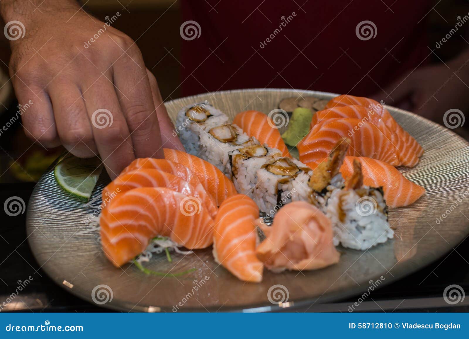 Preparing sushi. stock photo. Image of asian, restaurant - 58712810