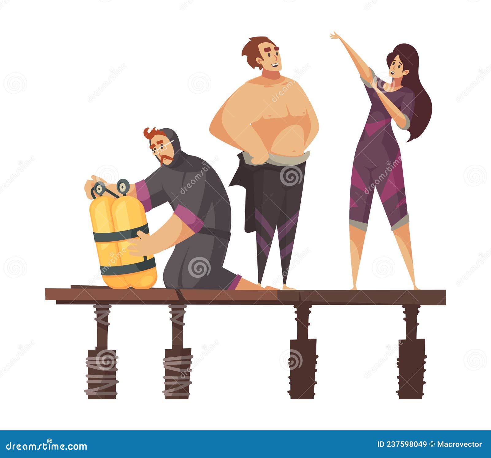 Preparing To Dive Composition Stock Vector - Illustration of vacation ...