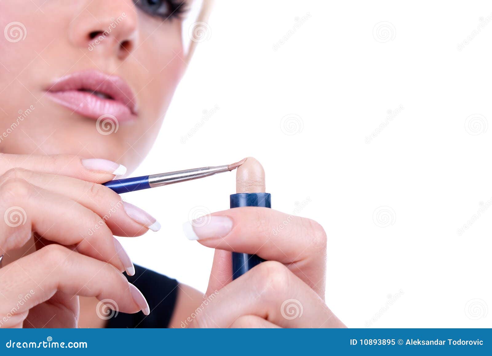 Preparing To Paints Face with Makeup Stock Image - Image of skin, nice ...