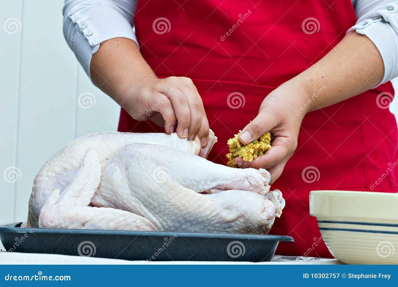 Preparing a Turkey stock image. Image of poultry, holiday - 10302757