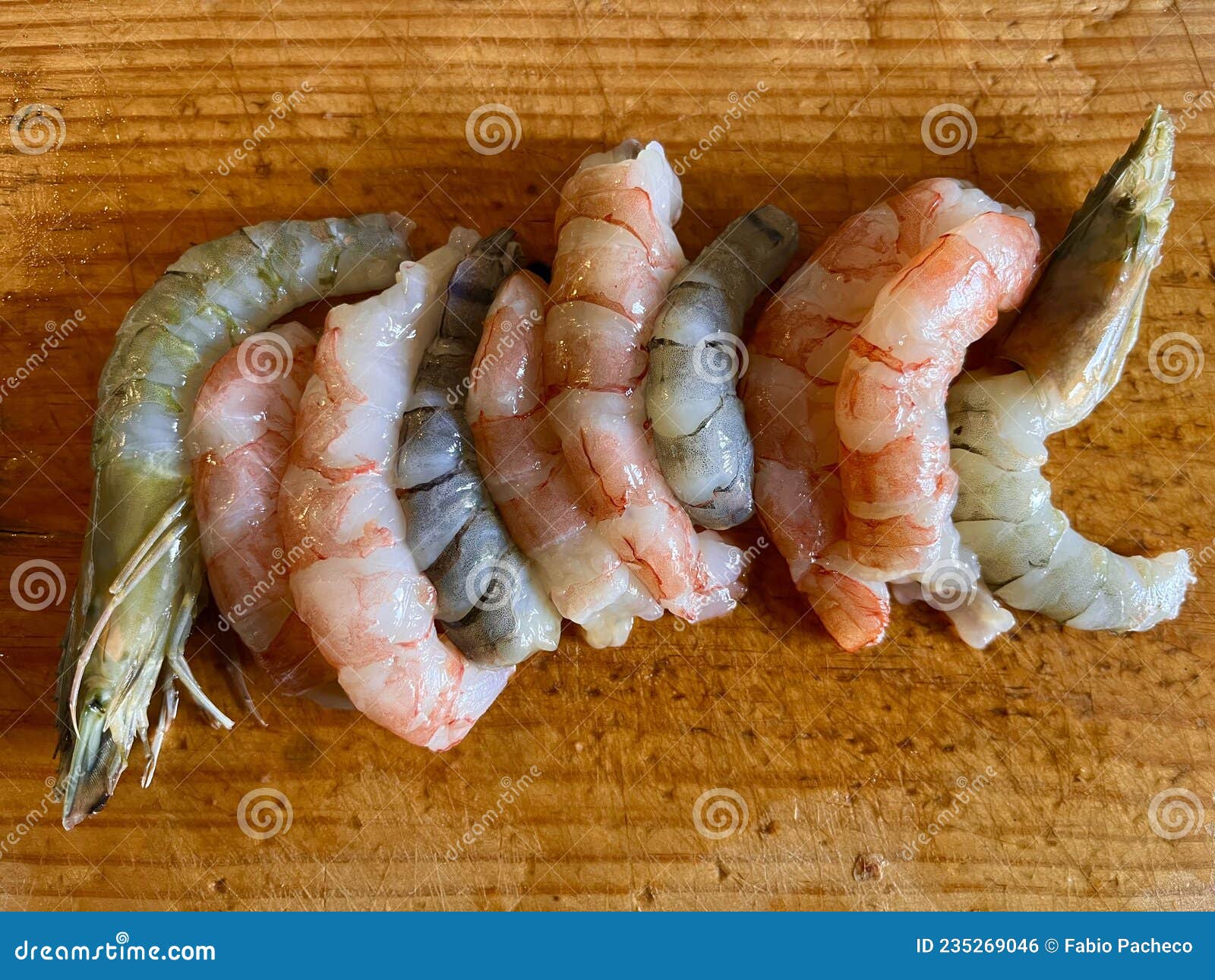 Preparing Two Colour Shrimps Stock Photo - Image of produce, breakfast ...