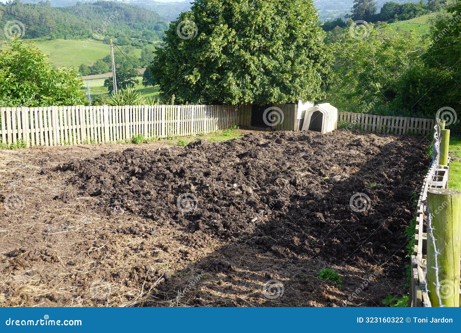 Preparing Vegetable Garden for Cultivation. Turned Soil by Adding ...