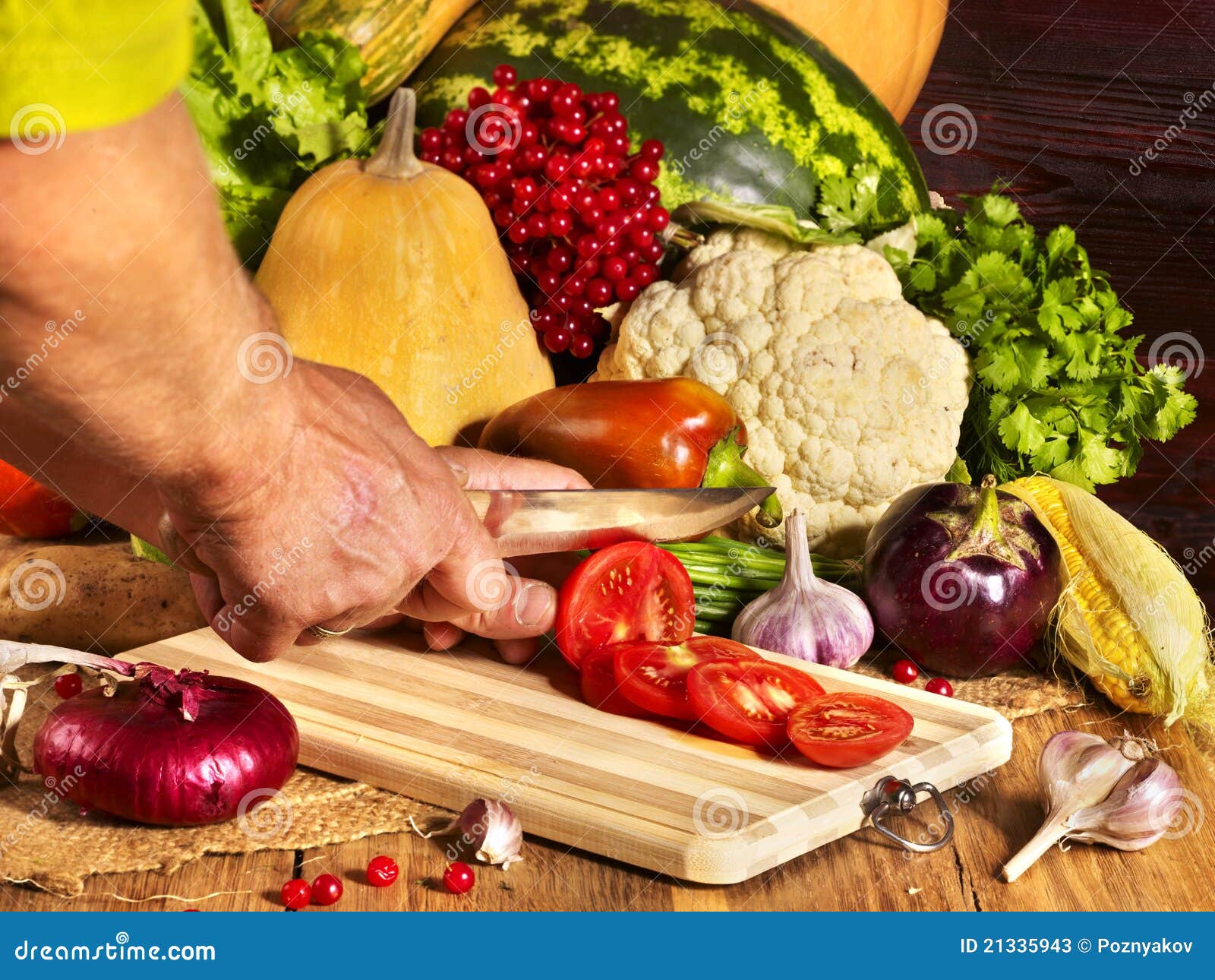 Preparing Vegetable on Wooden Boards. Stock Image - Image of cuisine ...