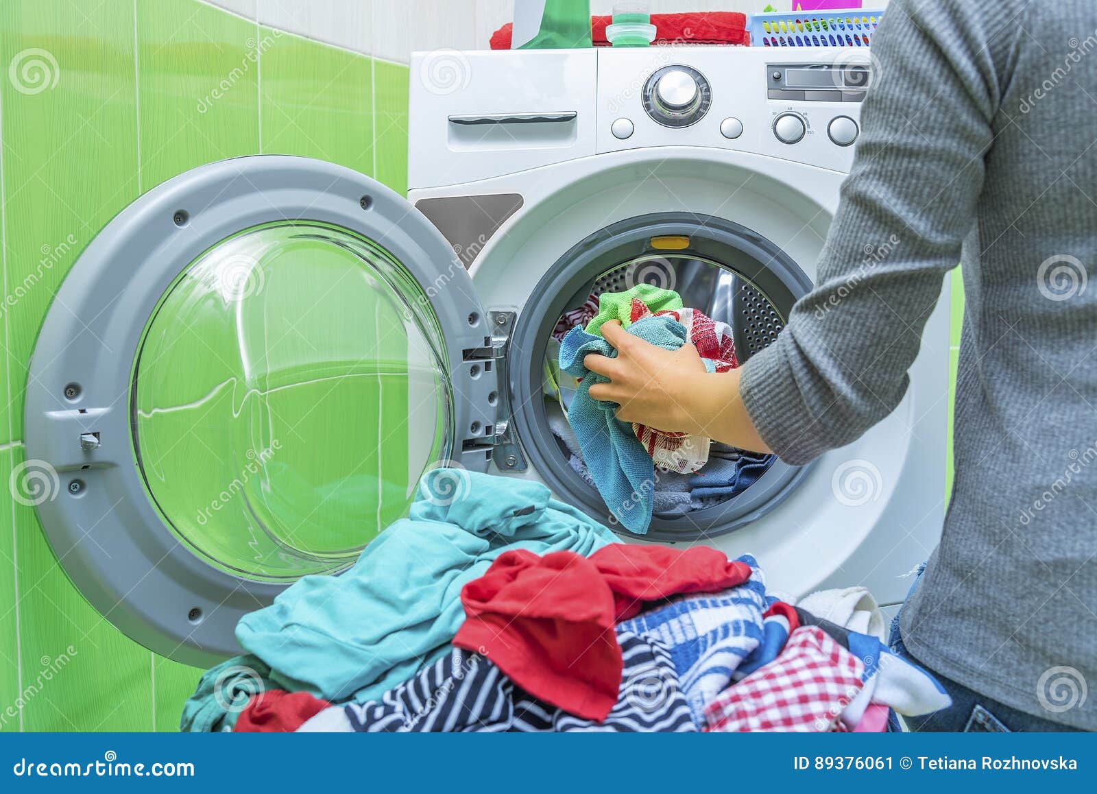 Preparing the wash cycle. stock image. Image of cleaning - 89376061