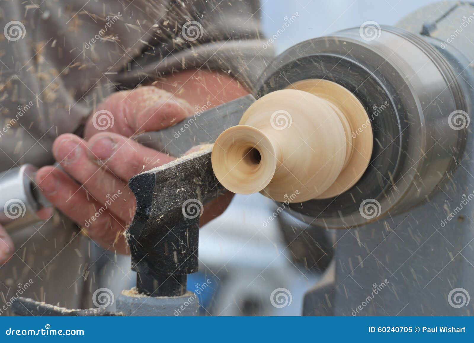 Preparing wood on lathe stock image. Image of manufacturing - 60240705