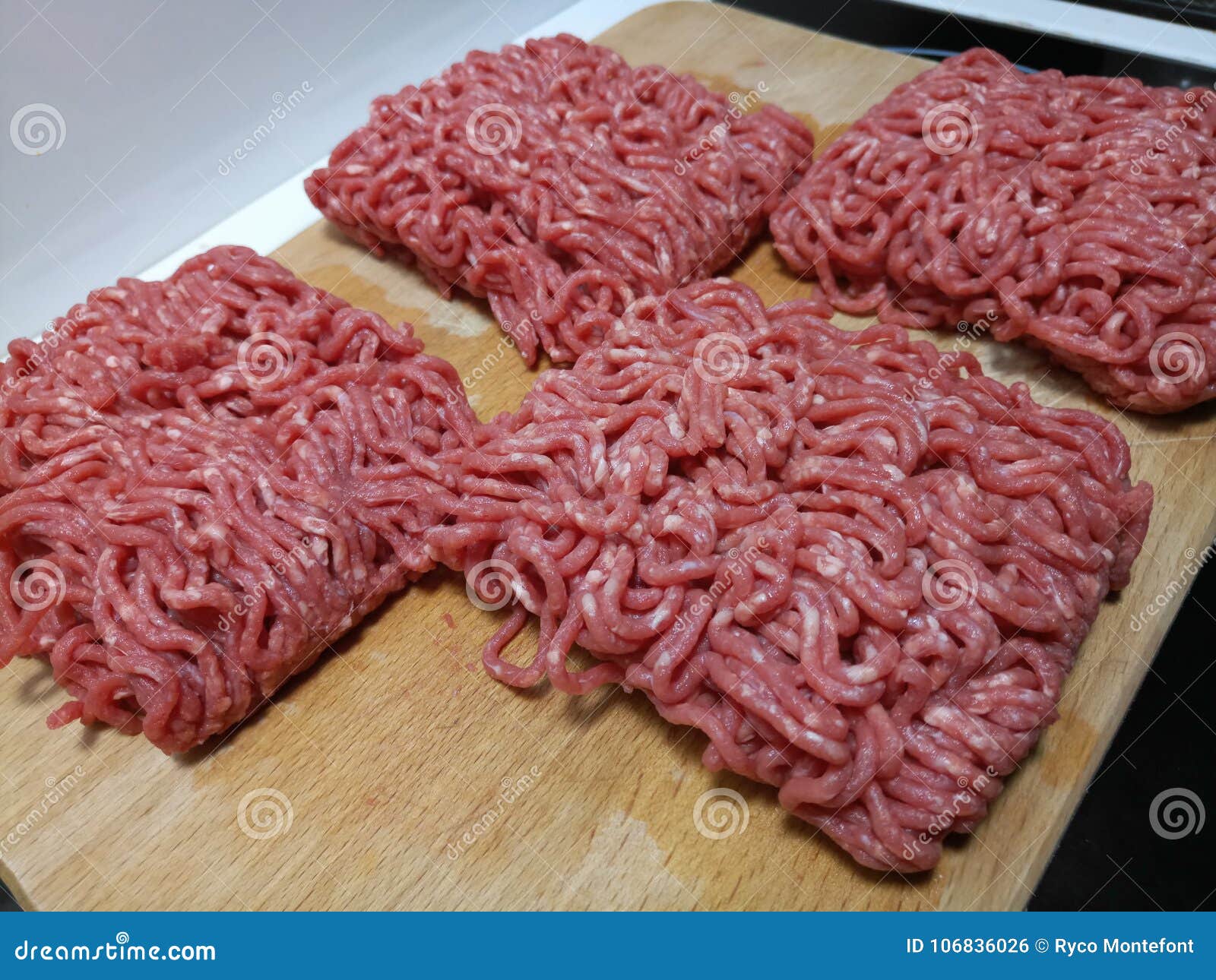Uncooked beef mince chunks stock photo. Image of uncooked - 106836026