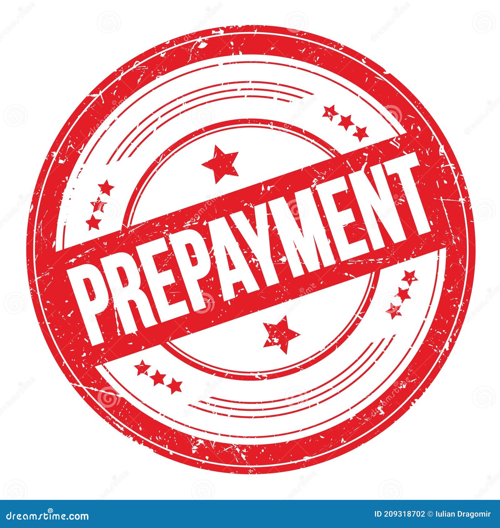 PREPAYMENT Text on Red Round Grungy Stamp Stock Illustration ...