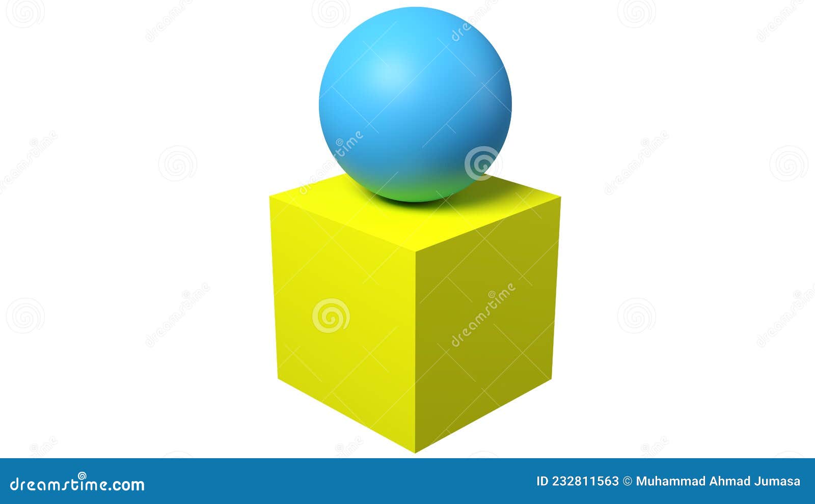 Preposition The Ball Is Behind The Box 3D Rendering Stock Photography ...