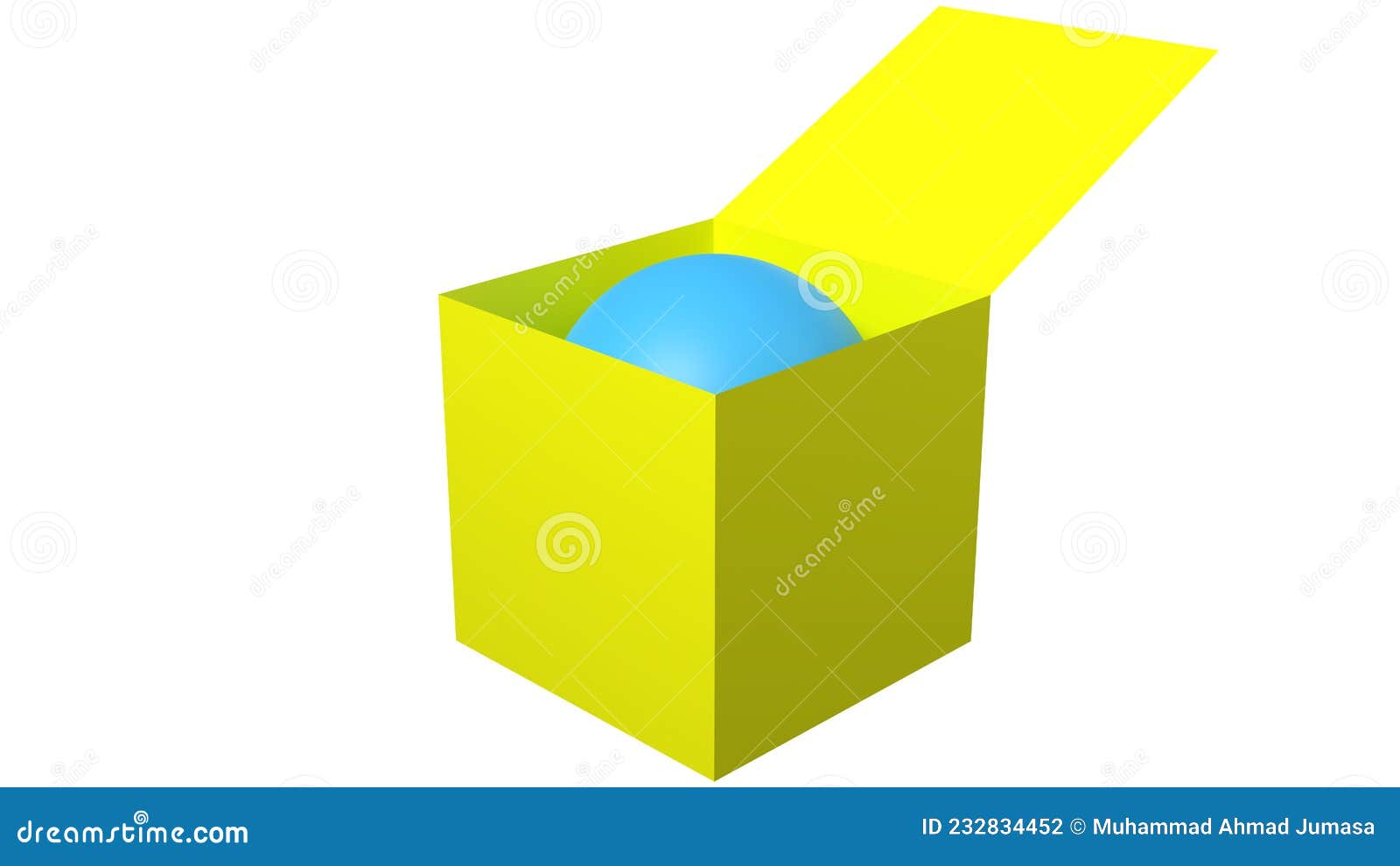 Preposition The Ball Is Behind The Box 3D Rendering Stock Photography ...