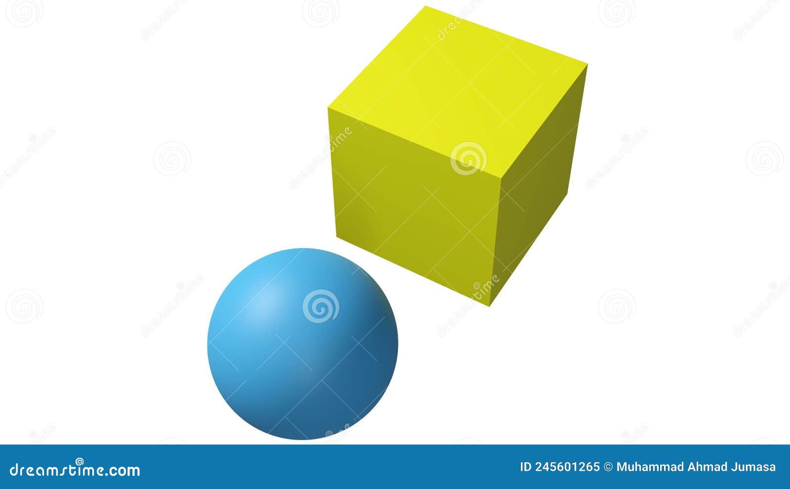 Preposition the Ball is in Front of the Box 3D Rendering Stock ...