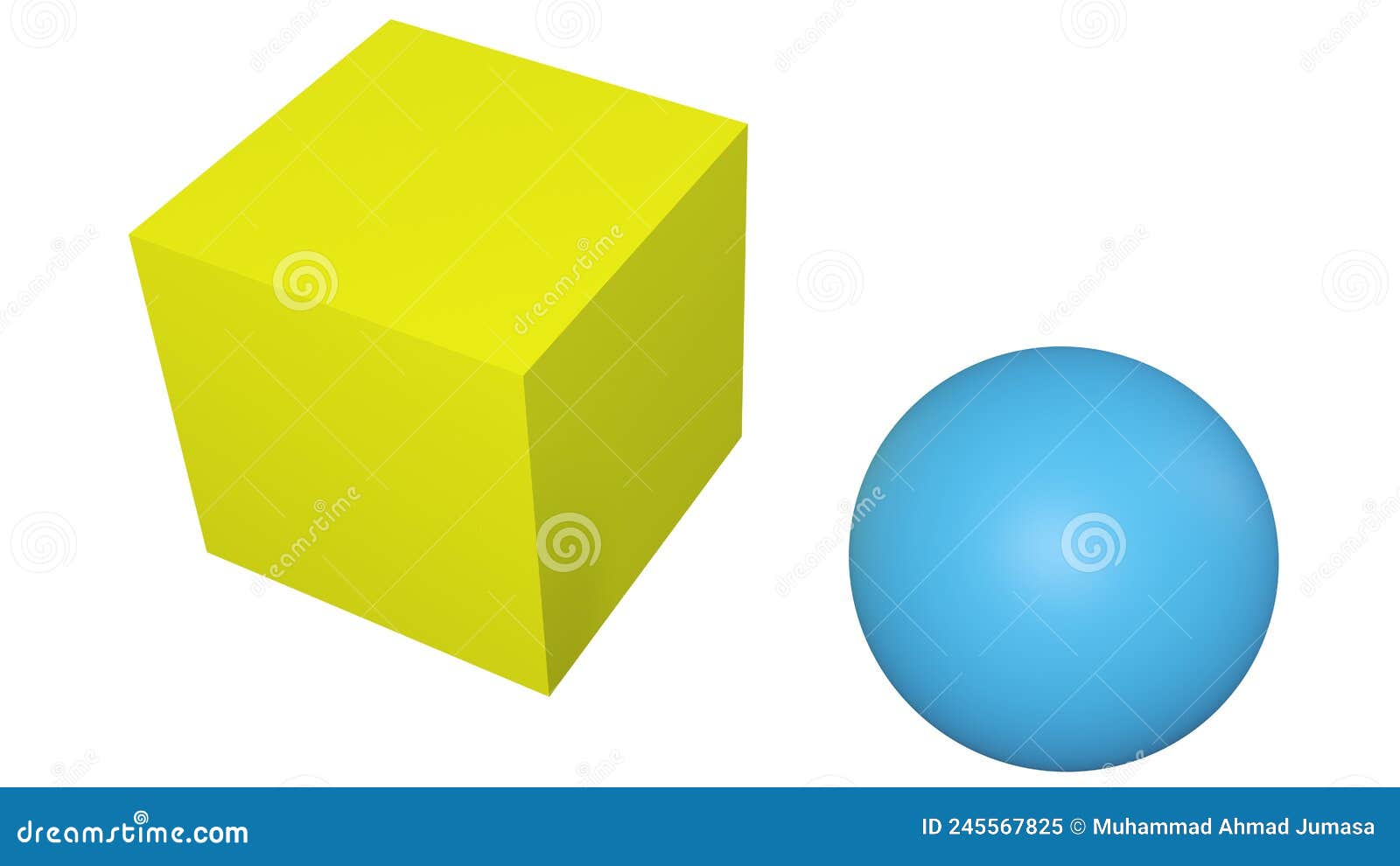 Preposition The Ball Is Behind The Box 3D Rendering Stock Photography ...