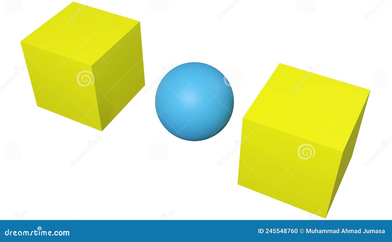 Preposition The Ball Is Behind The Box 3D Rendering Stock Photography ...
