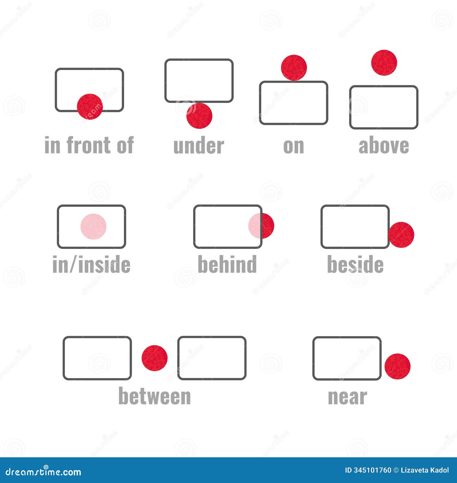 Preposition Icons Vector Set Stock Vector - Illustration of group ...