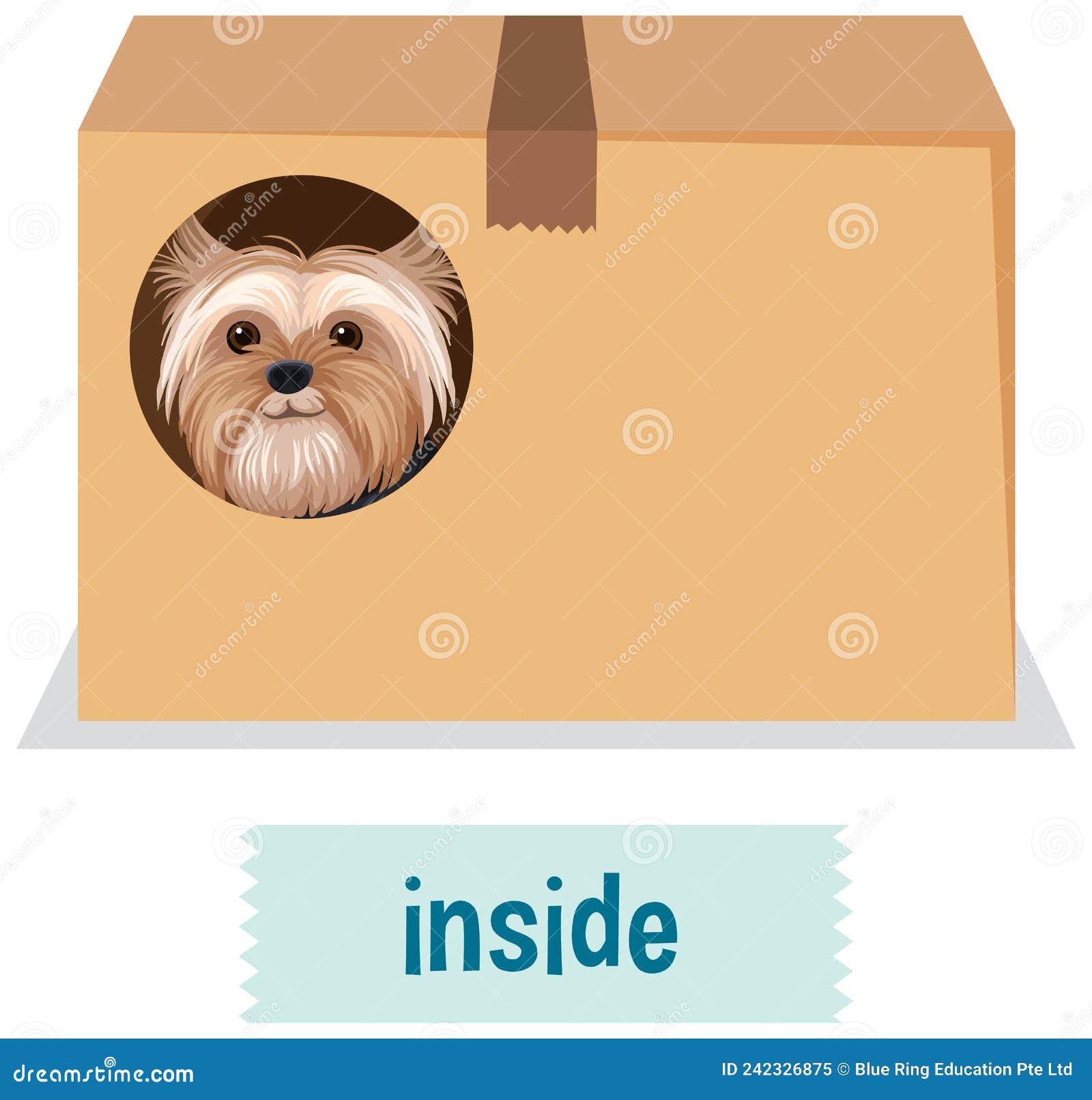Preposition Wordcard With Girl And Boxes Cartoon Vector | CartoonDealer ...