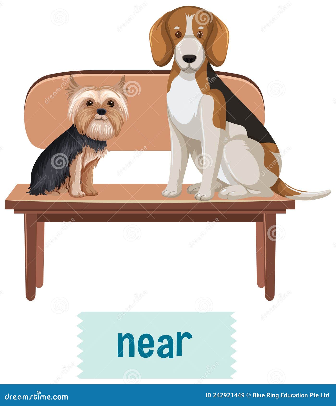 Preposition Wordcard with Dog on Table Stock Vector - Illustration of ...