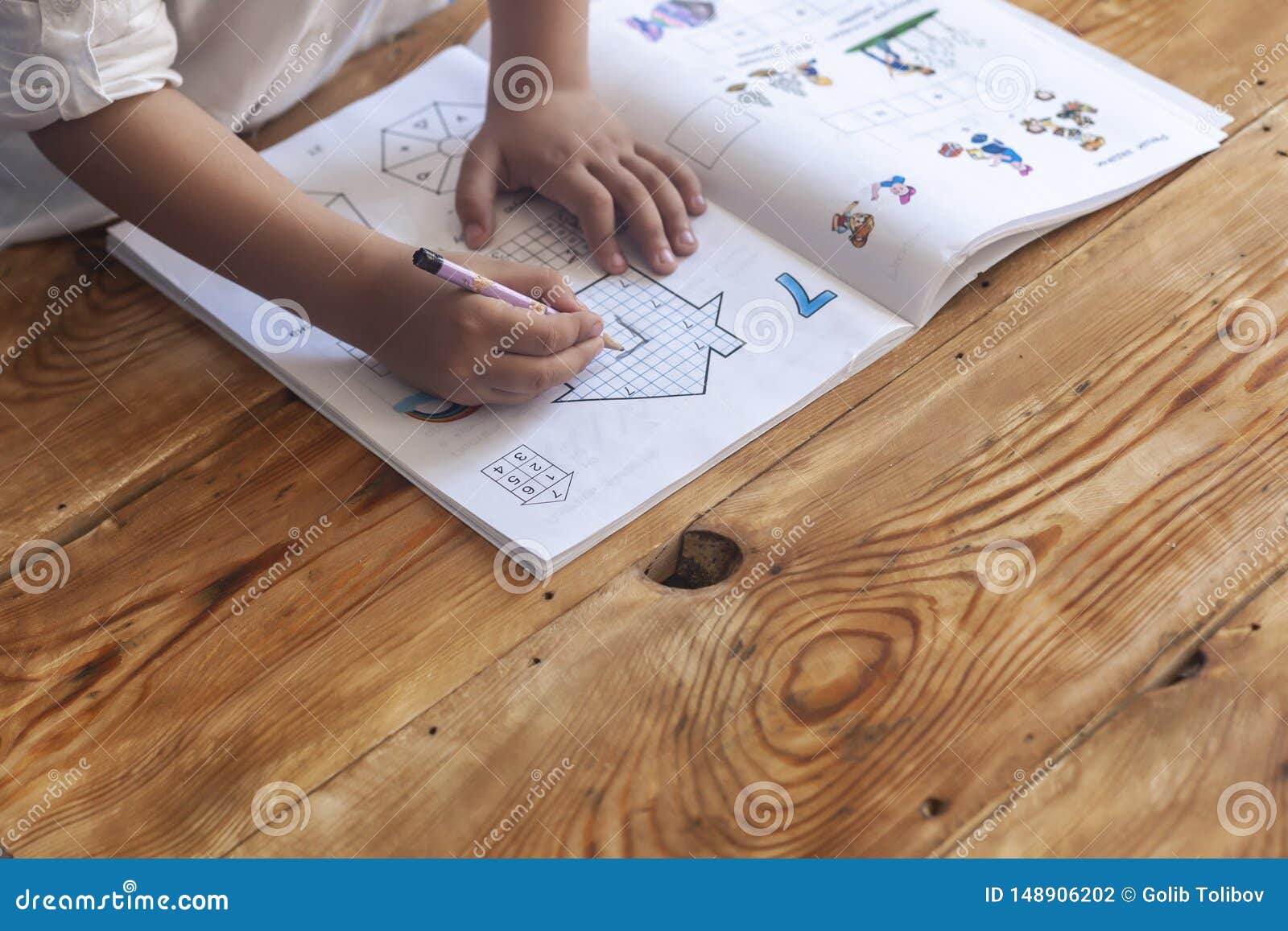 Preschool Age Child Doing the Math Stock Photo - Image of homework ...