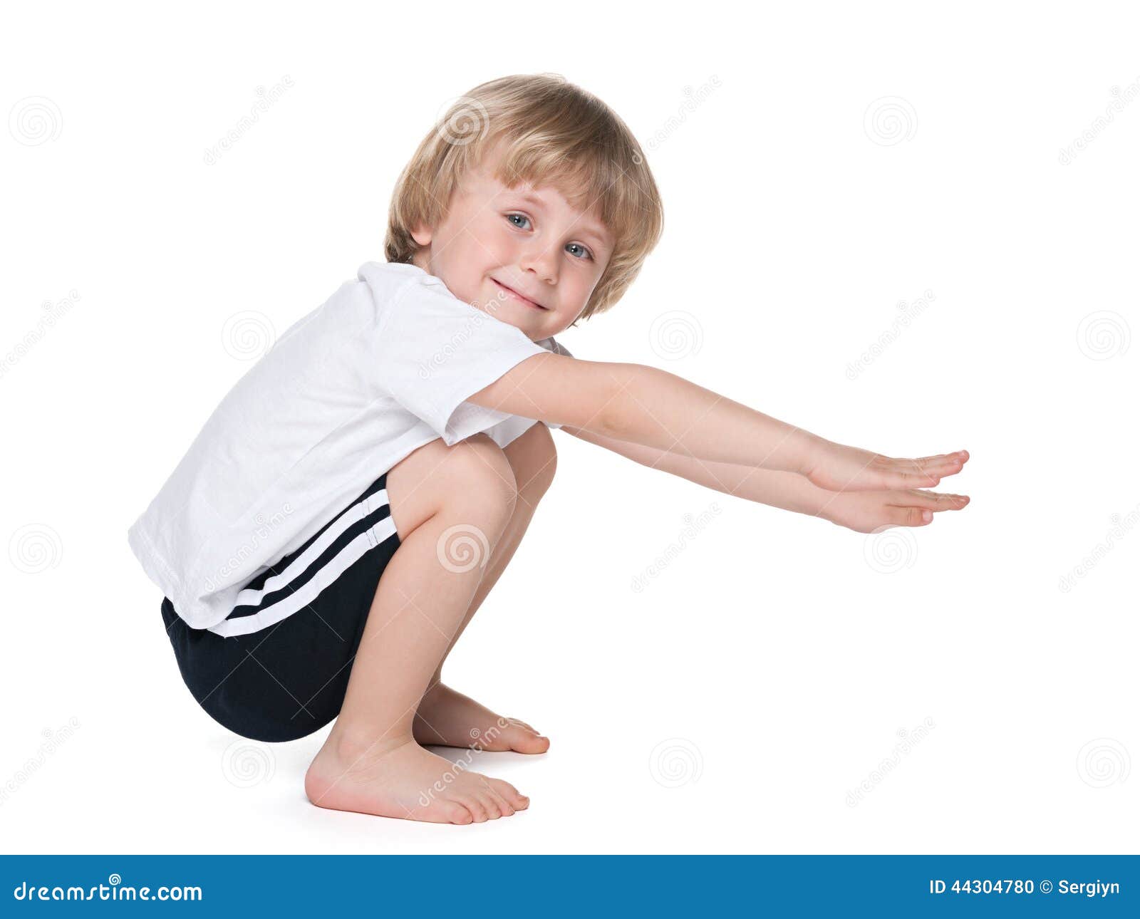 Preschool Boy Performs Exercises Stock Photo - Image of performer, cute ...