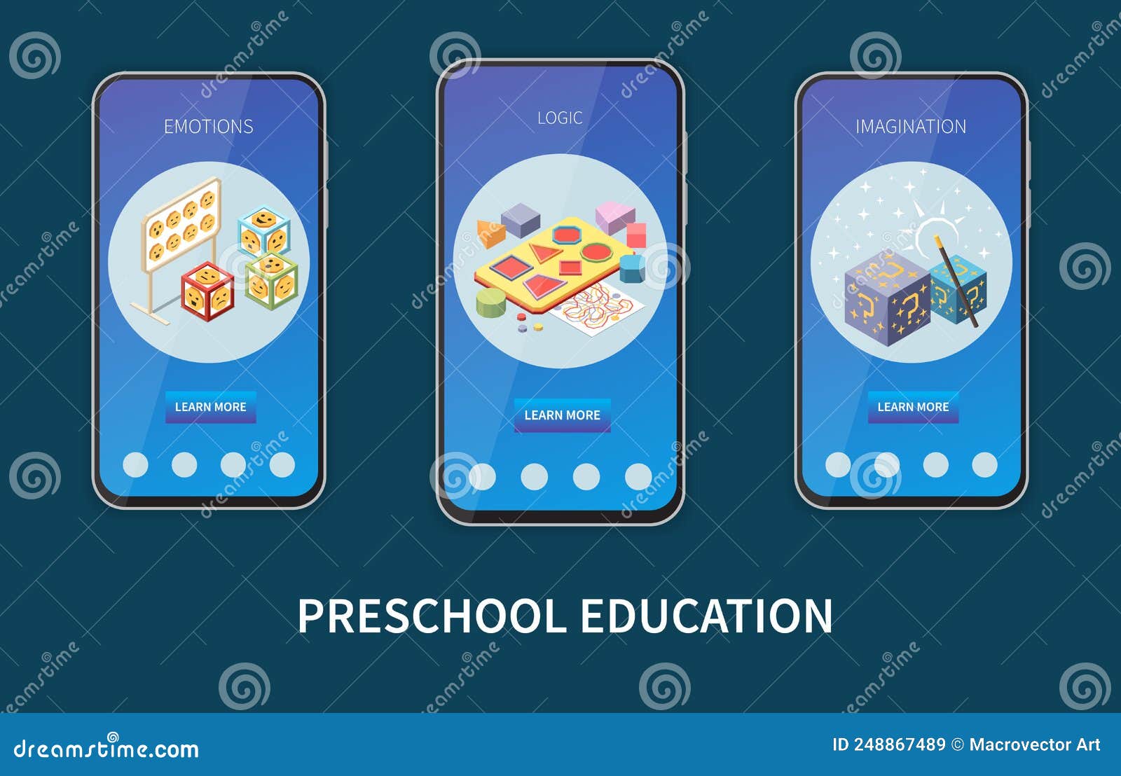 Two Banners With Preschool Kids With Colored ABC Cubes. Speech Therapy ...