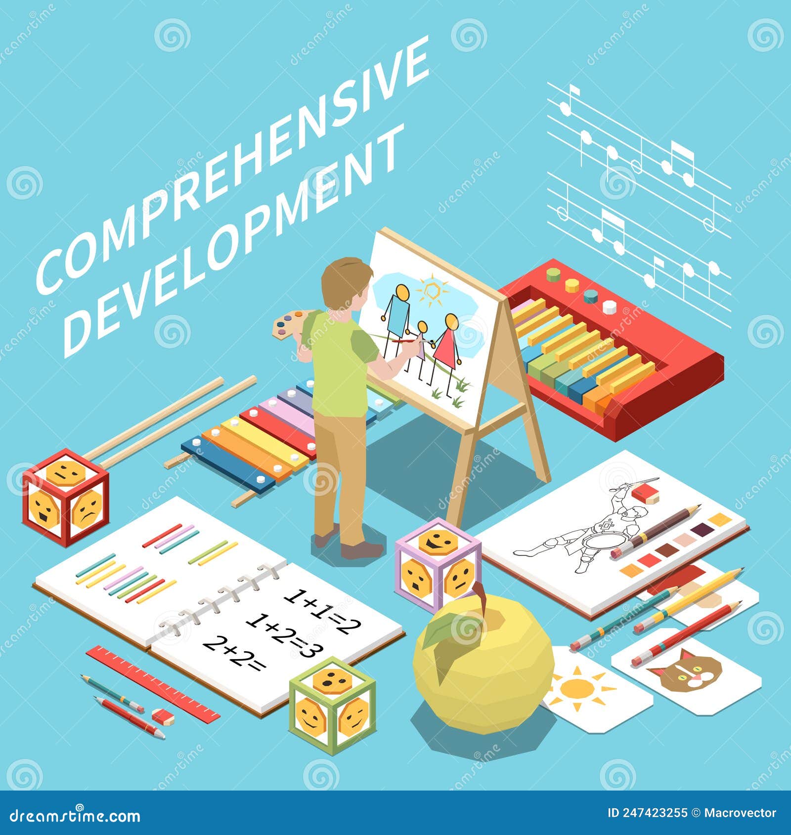 Preschool Education Composition Stock Image - Image of children, kids ...