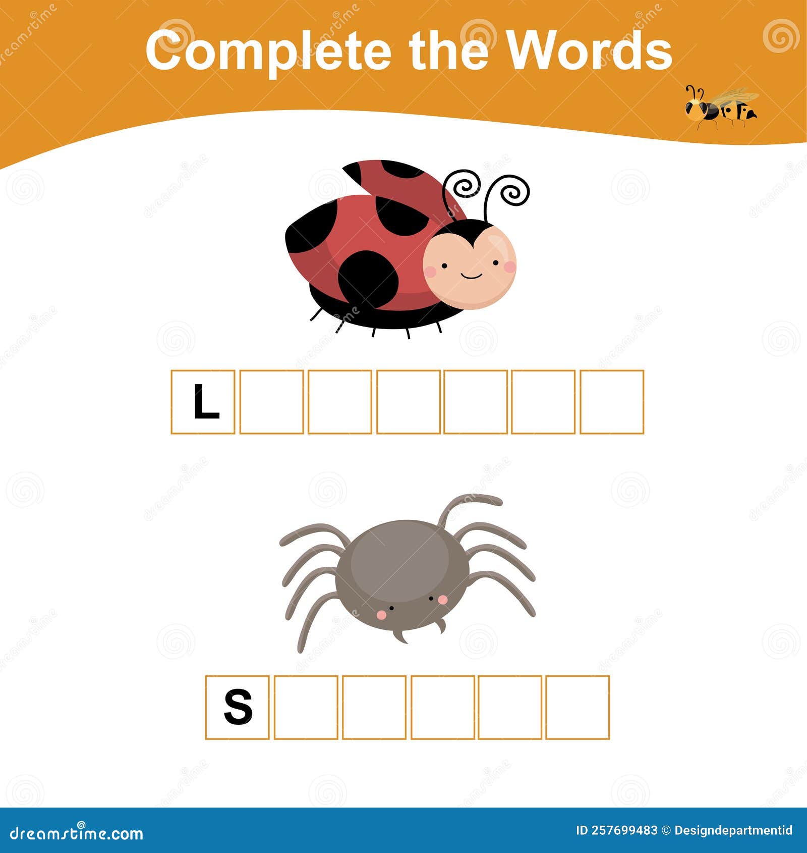 Complete the Missing Words Insects Edition. Ready-to-print Worksheet ... Complete the Missing Words Insects Edition. Ready-to-print Worksheet ...