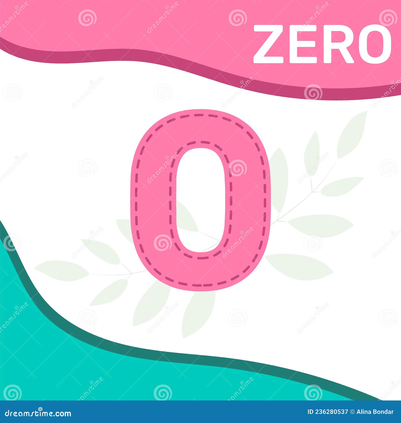 Preschool Game for Kids Learning To Count. Number Zero Stock Vector ...