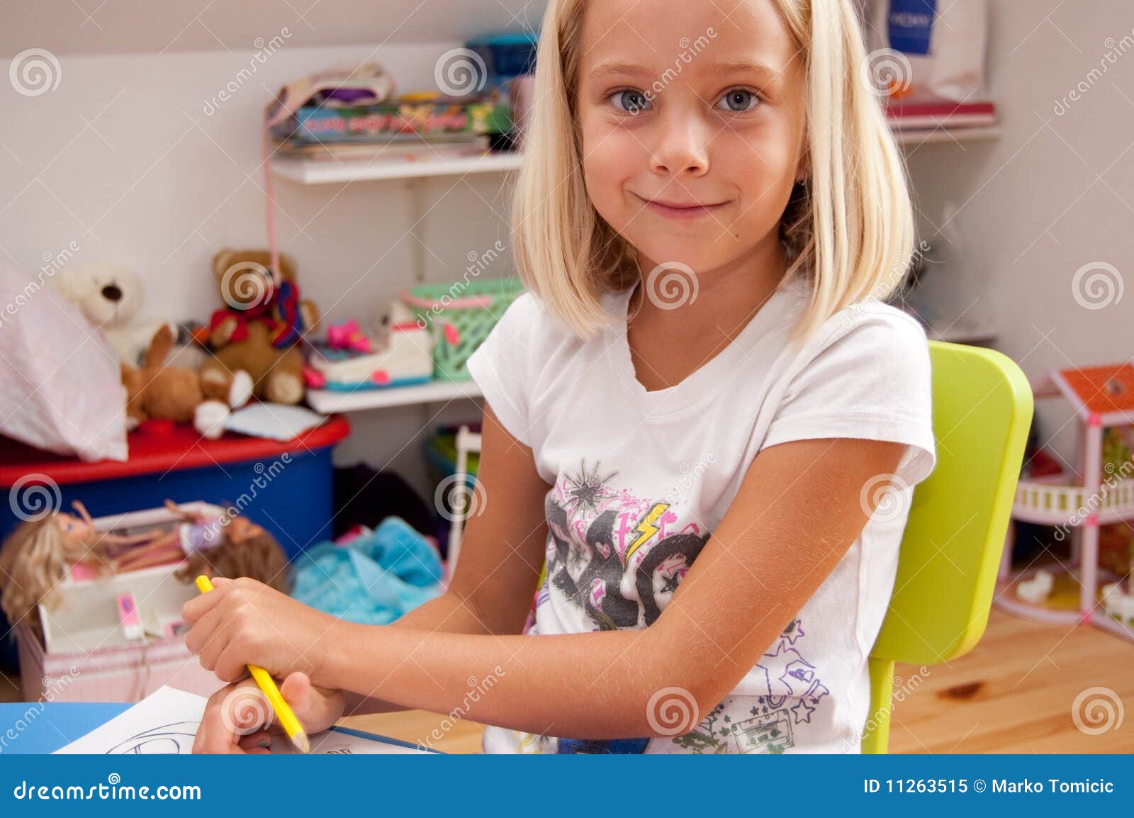 Preschool girl stock image. Image of childhood, game - 11263515