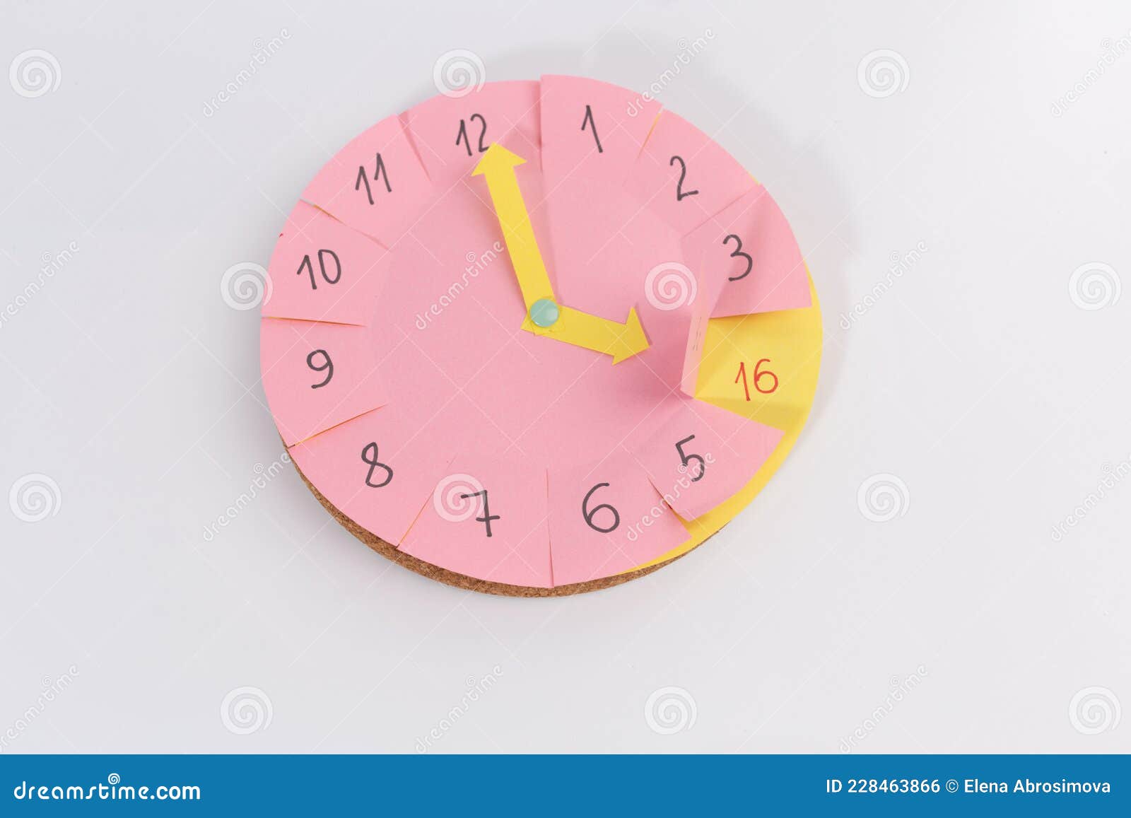Preschool Hour Teaching Activity, Handmade Clock Toy Stock Photo ...