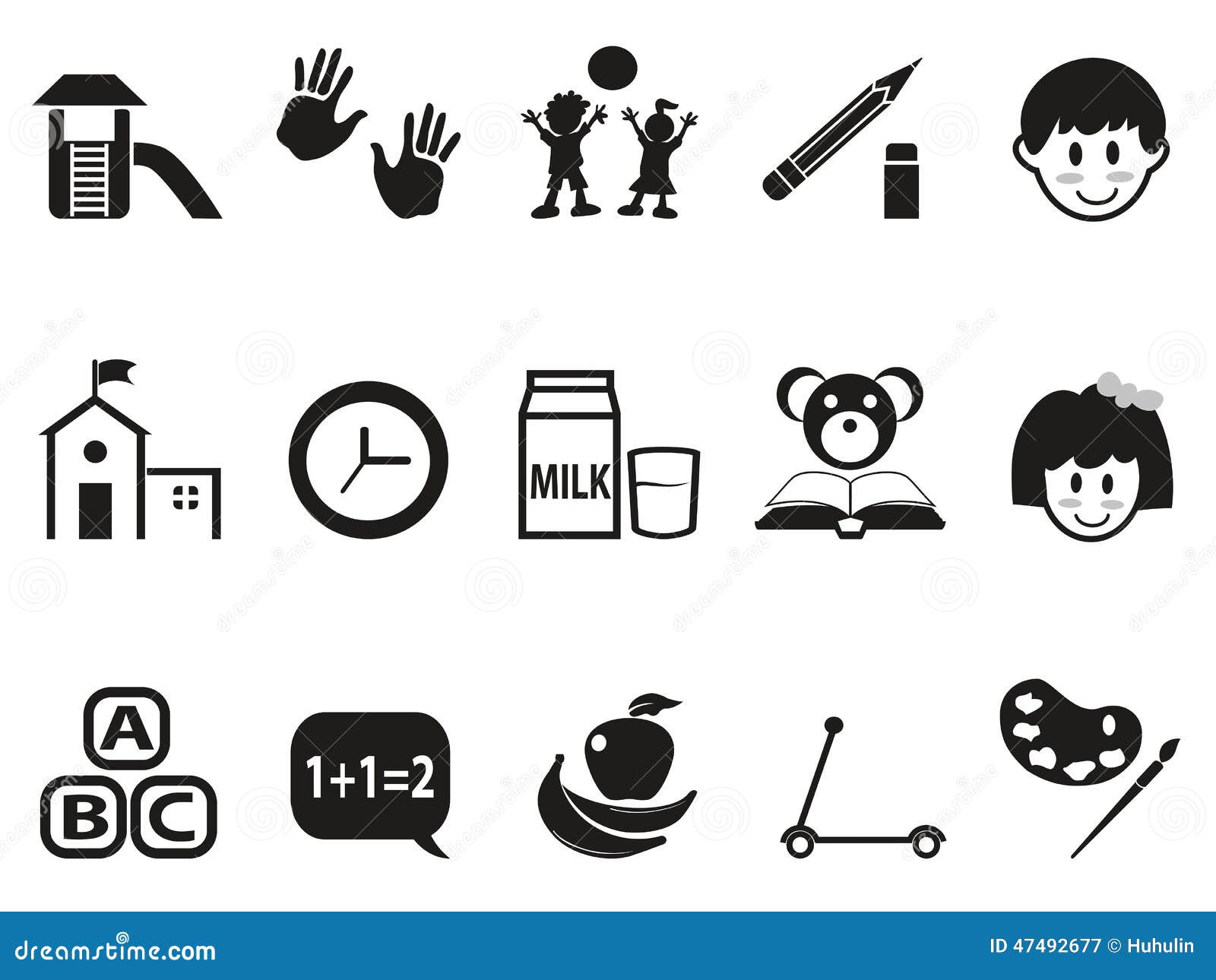 Preschool Icons Cartoon Vector | CartoonDealer.com #84981431