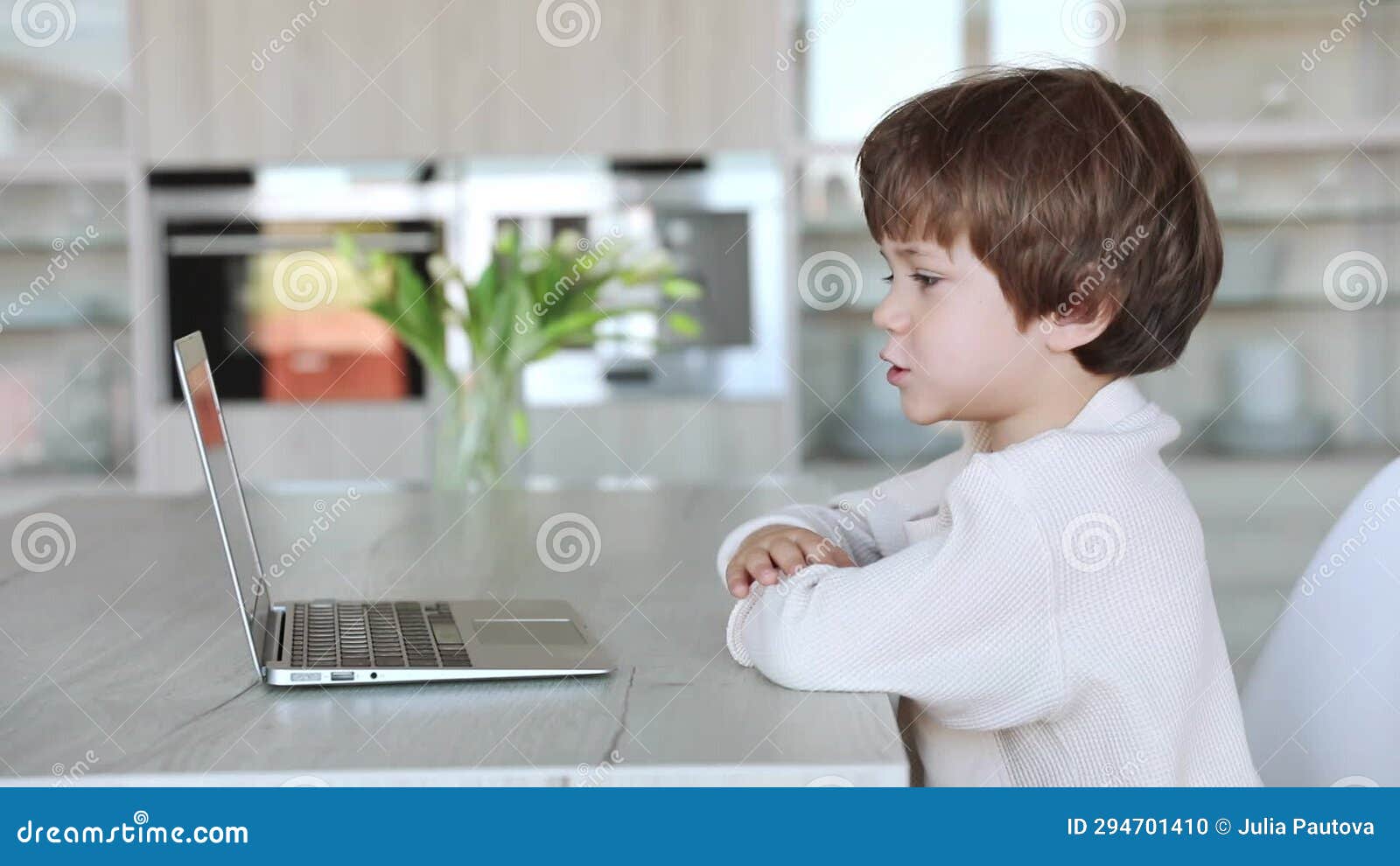 A Preschool Kid Uses Tablet Pc Stock Footage - Video of homeschool ...