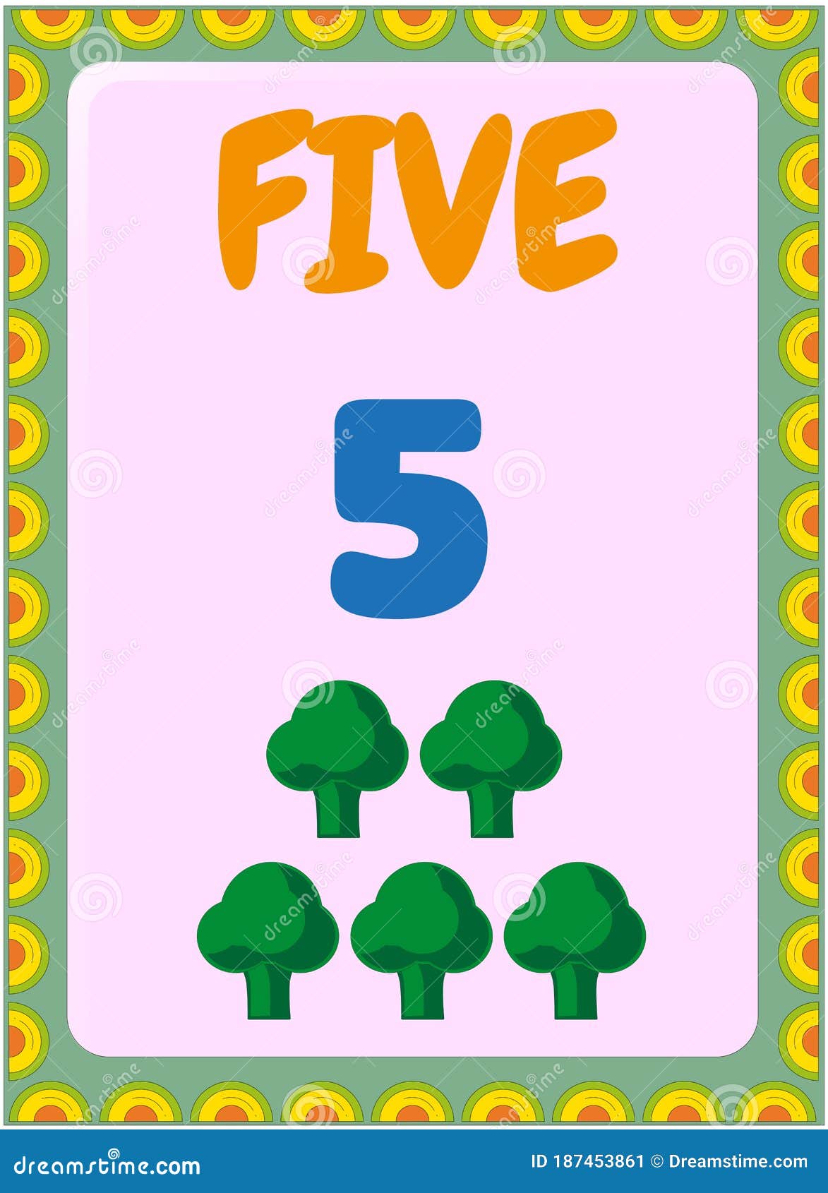 Preschool and Toddler Math with Broccoli Design Stock Vector ...