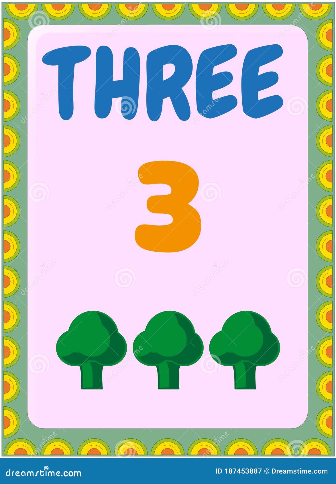 Preschool and Toddler Math with Broccoli Design Stock Vector ...