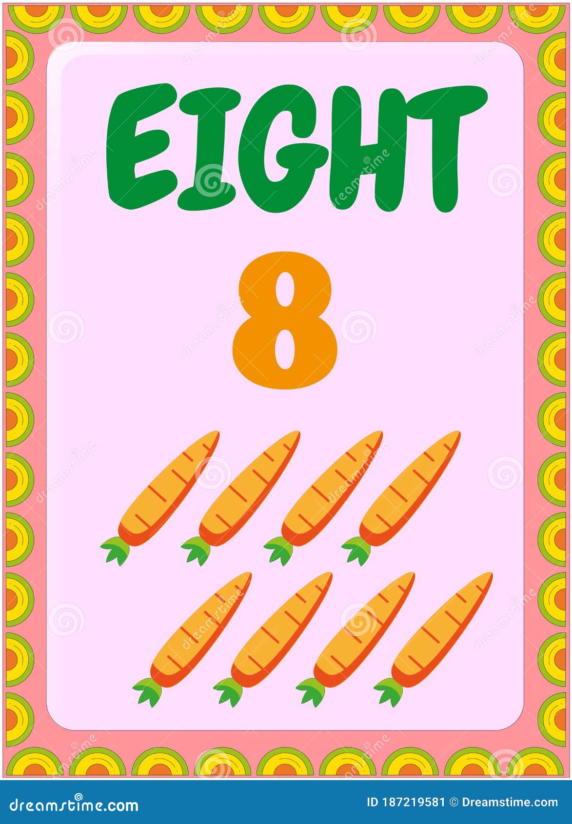 Preschool and Toddler Math with Carrot Design Stock Illustration ...