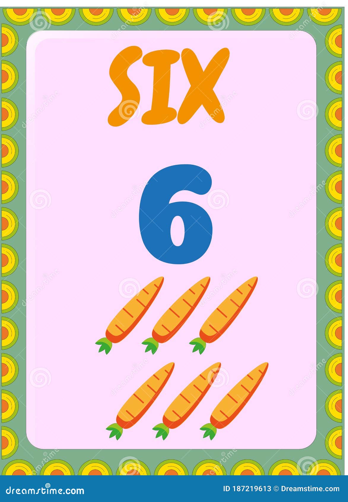 Preschool and Toddler Math with Carrot Design Stock Illustration ...