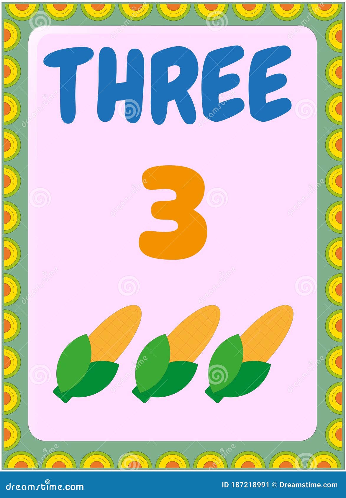 Preschool and Toddler Math with Corn Design Stock Illustration ...