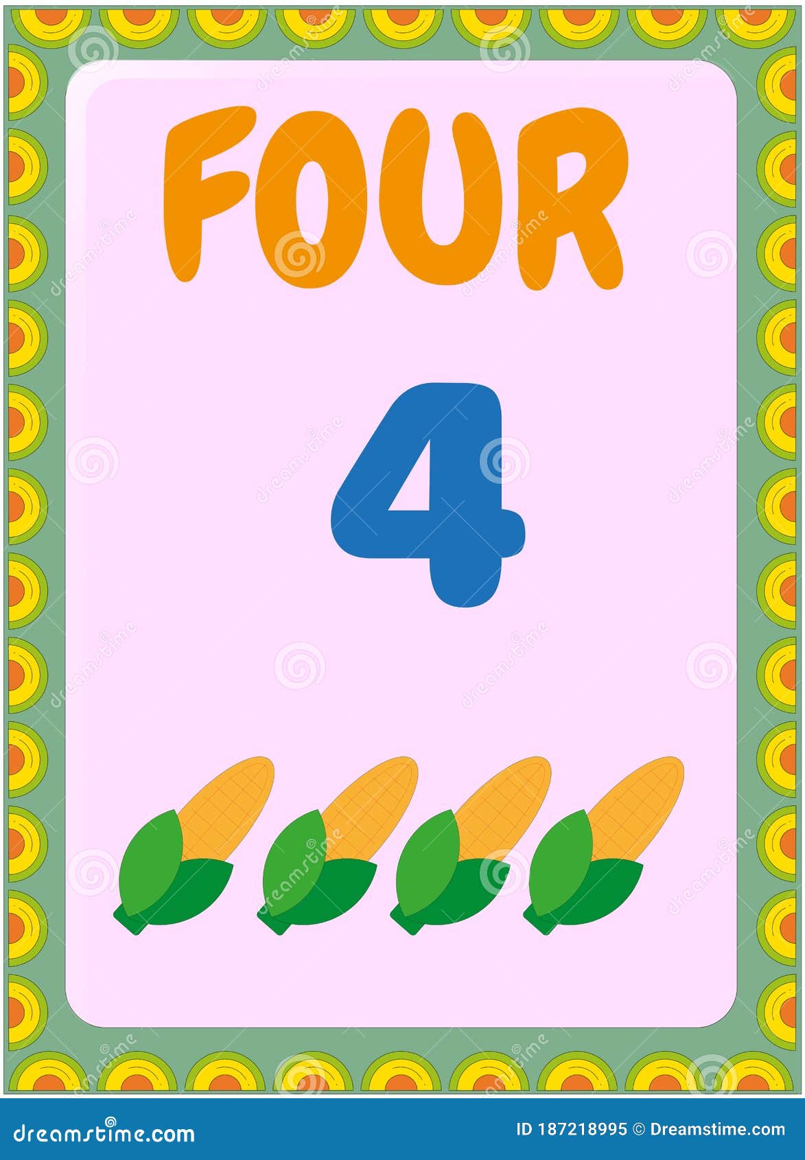 Preschool and Toddler Math with Corn Design Stock Illustration ...