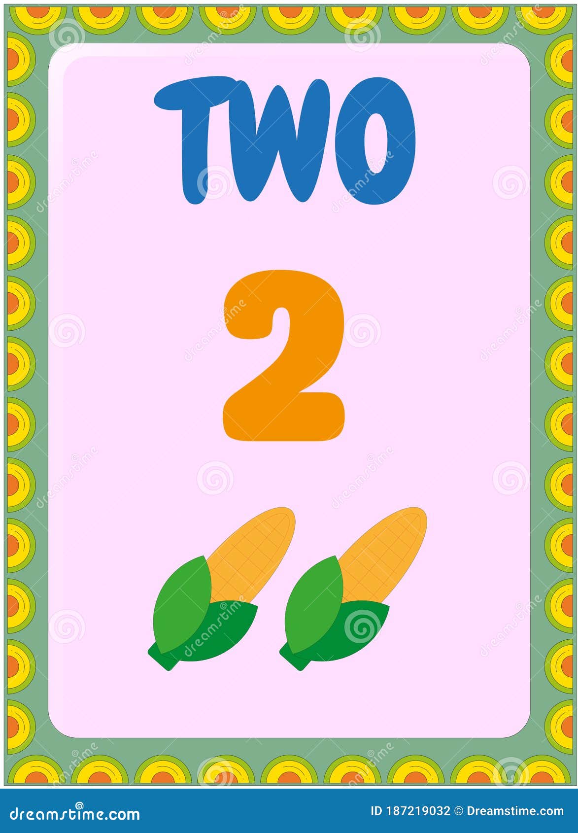Preschool and Toddler Math with Corn Design Stock Illustration ...