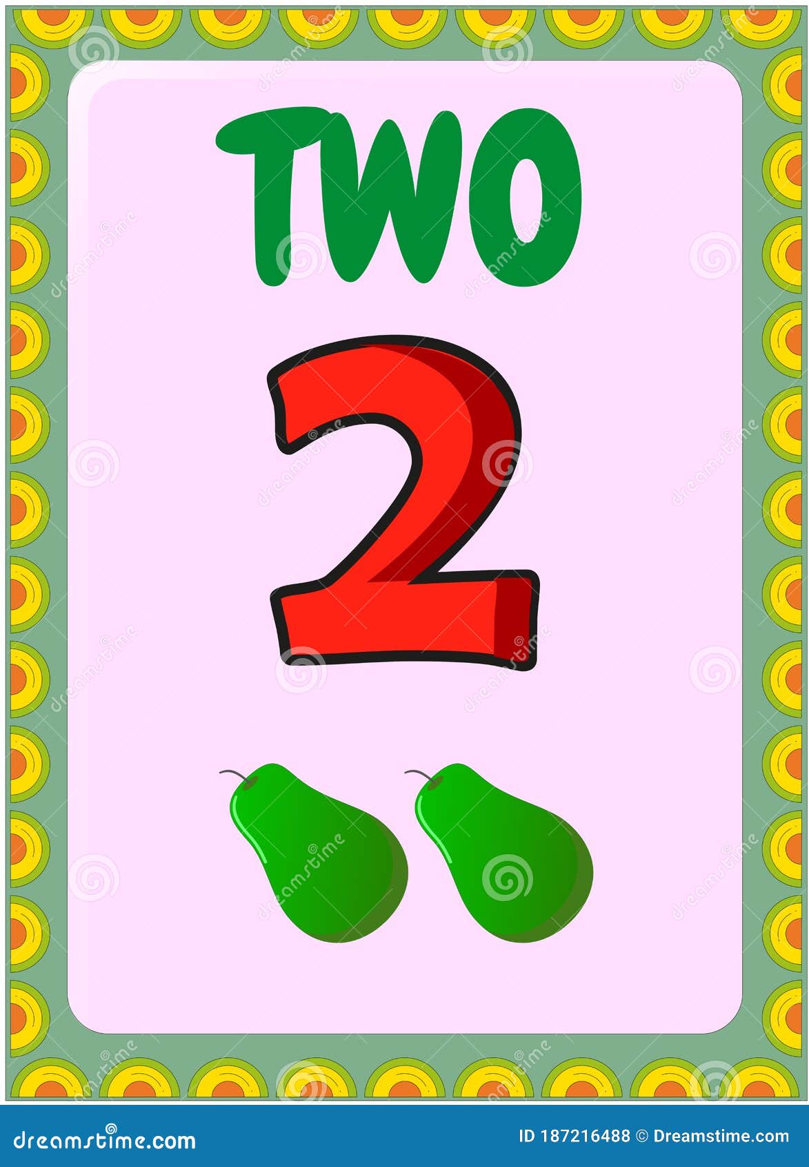 Preschool Toddler Math with Pear Design Stock Vector - Illustration of ...