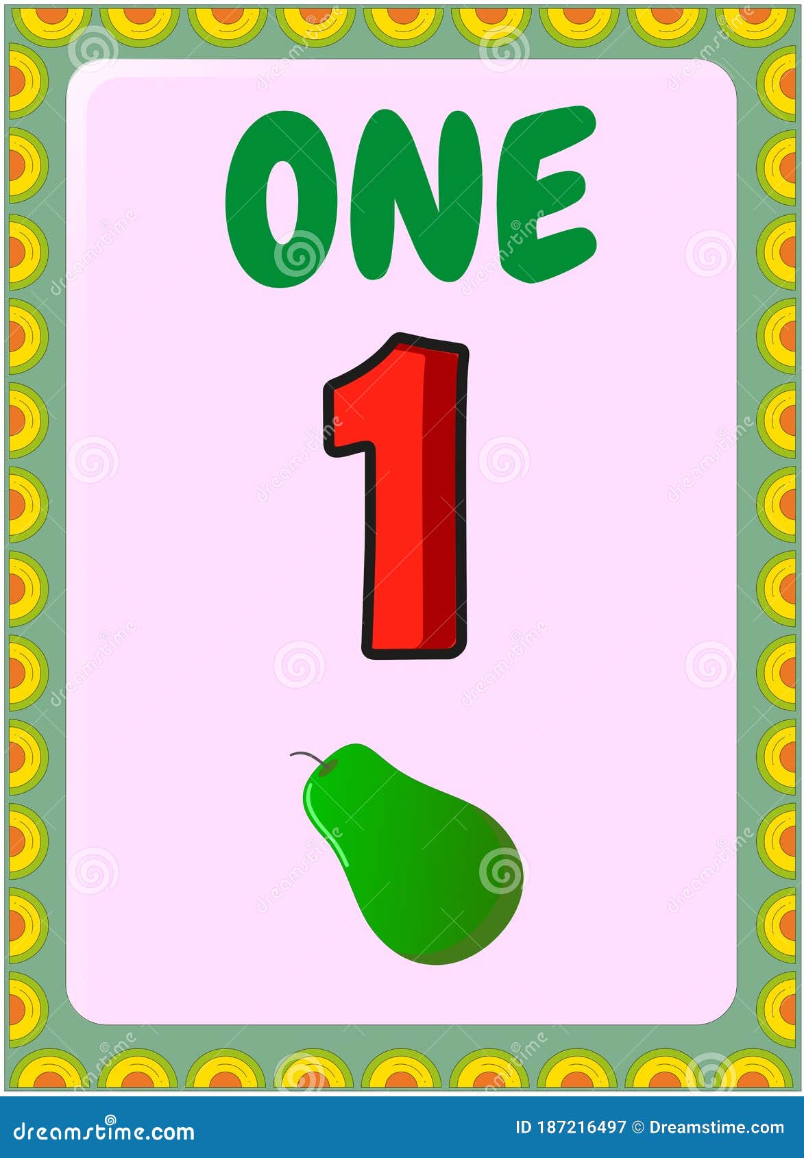 Preschool Toddler Math with Pear Design Stock Vector - Illustration of ...