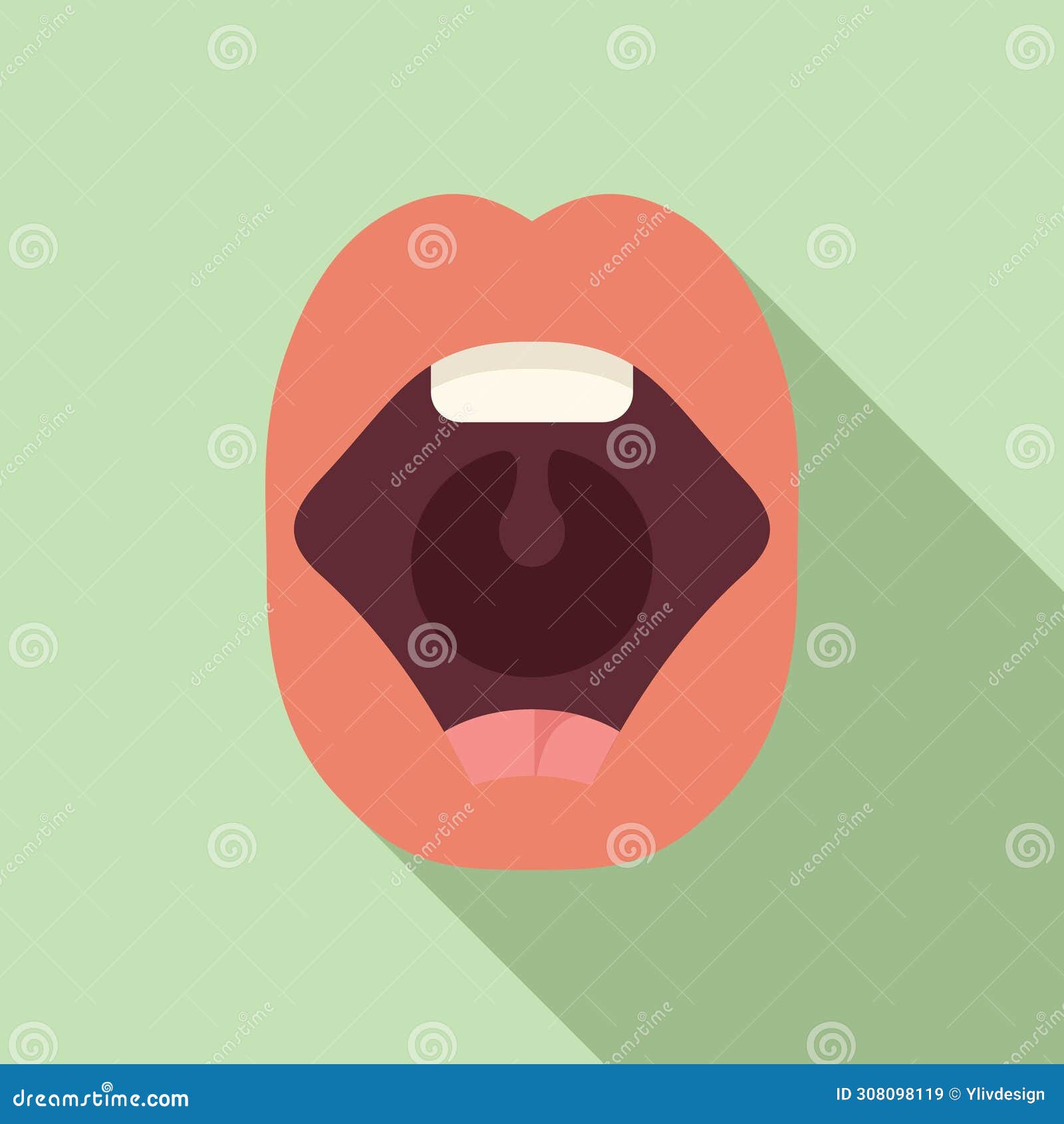 Preschool Tongue Icon Flat Vector. Diction Idiom Stock Vector ...