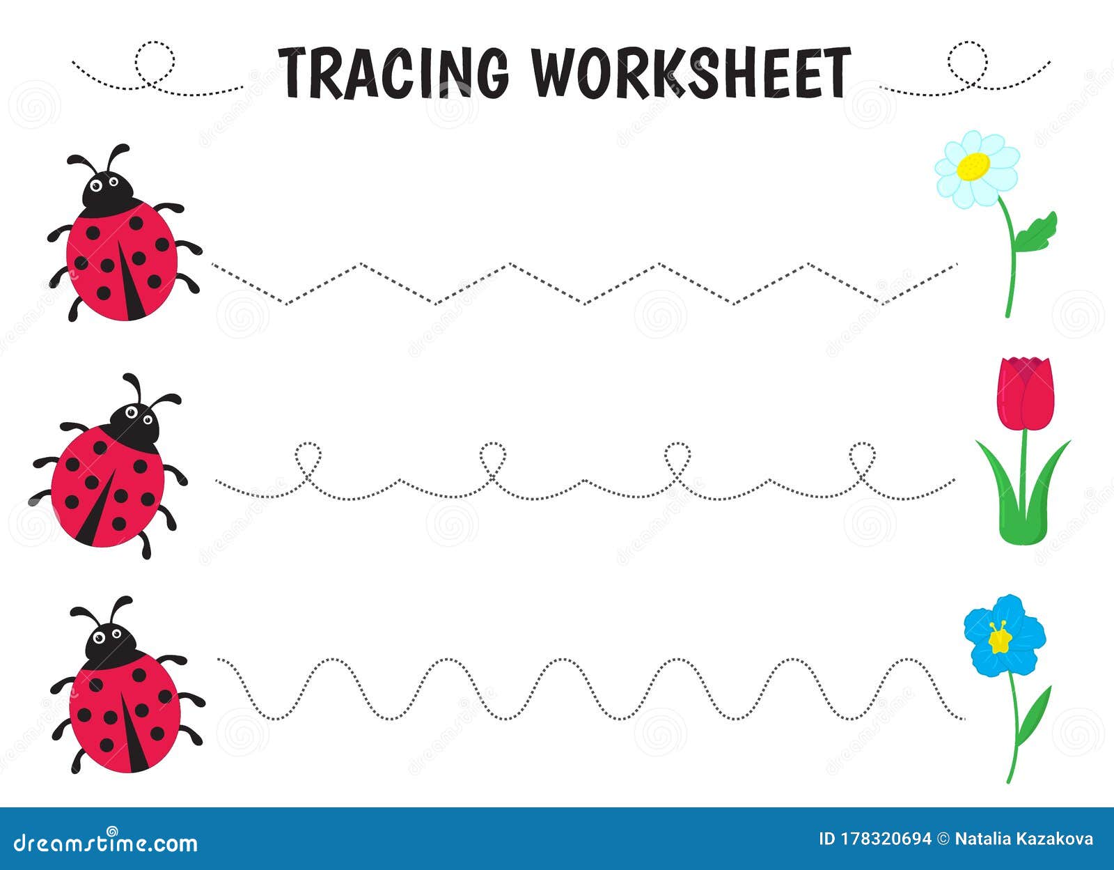 Preschool Tracing Worksheet. Vector Illustration | CartoonDealer.com ...