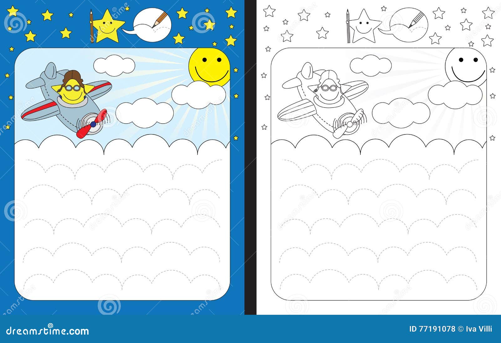Preschool Worksheet Vector Illustration | CartoonDealer.com #77191078