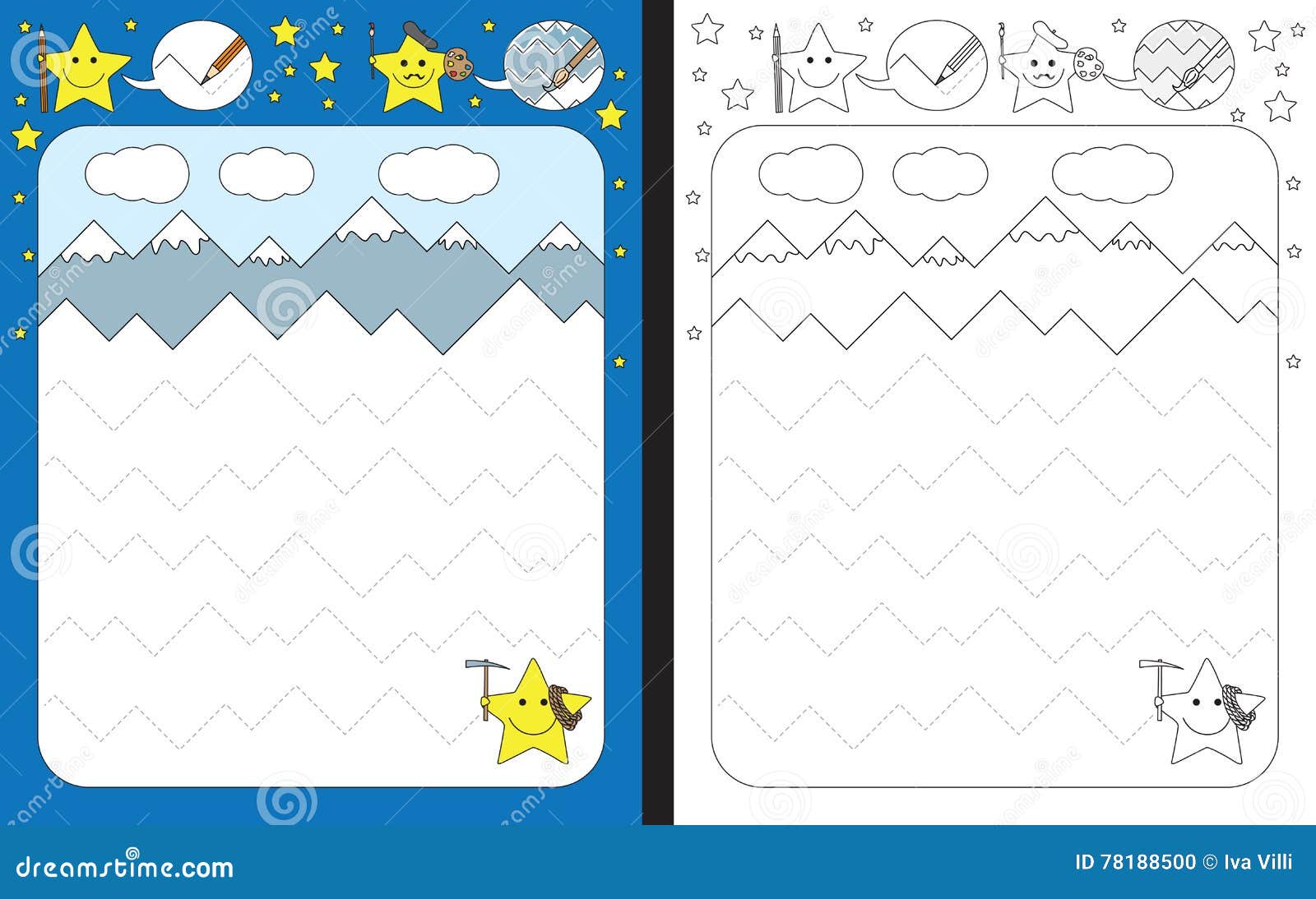 Preschool worksheet stock vector. Illustration of practice - 78188500